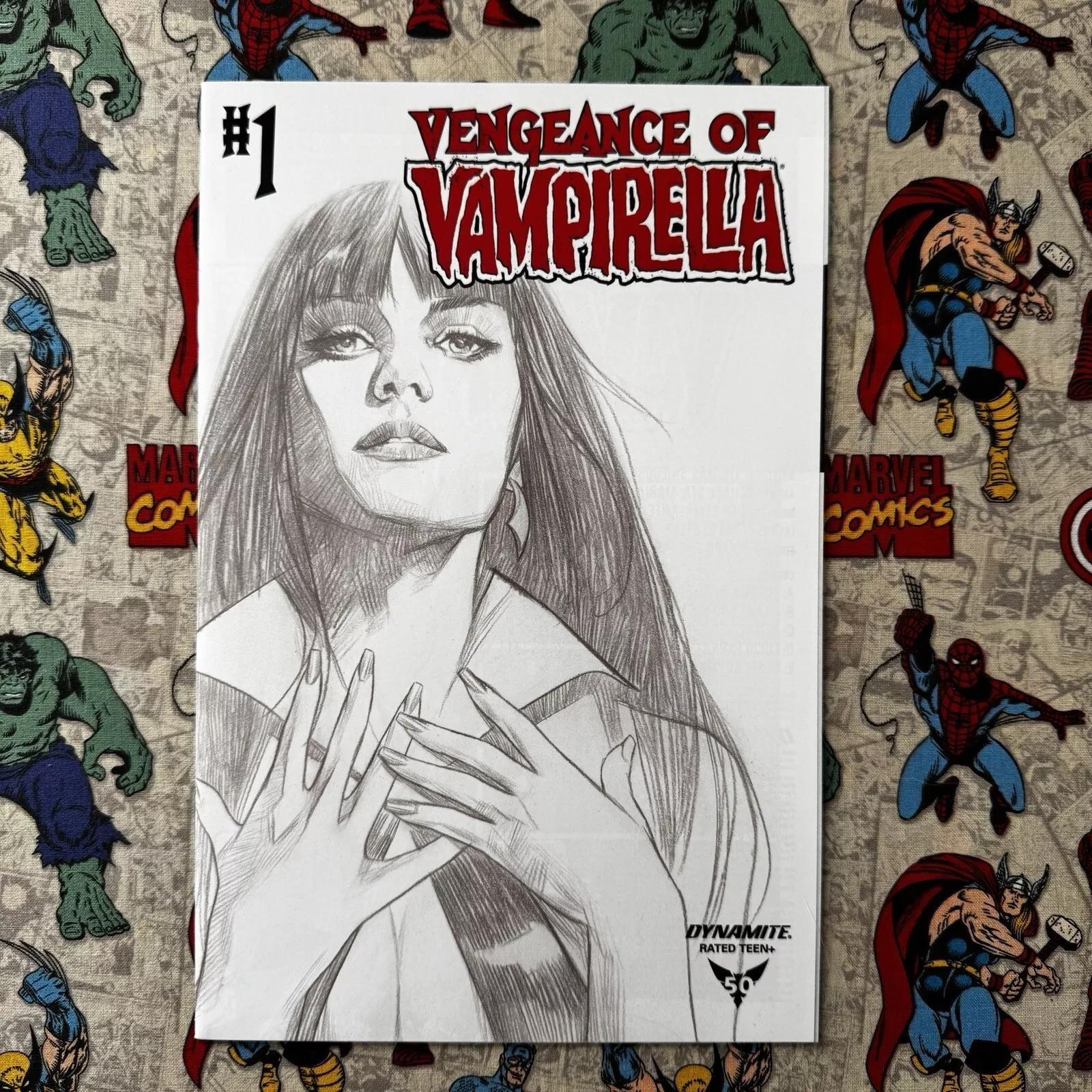 Vengeance of Vampirella 1G Oliver B&W Sketch 1:20 Variant Dynamite ...
