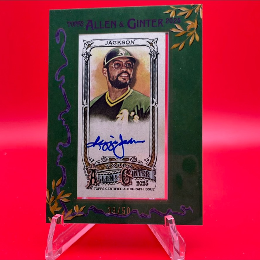 Reggie Jackson 2025 Topps Allen & Ginter Mini Framed Auto 39/50 Oakland A’s
