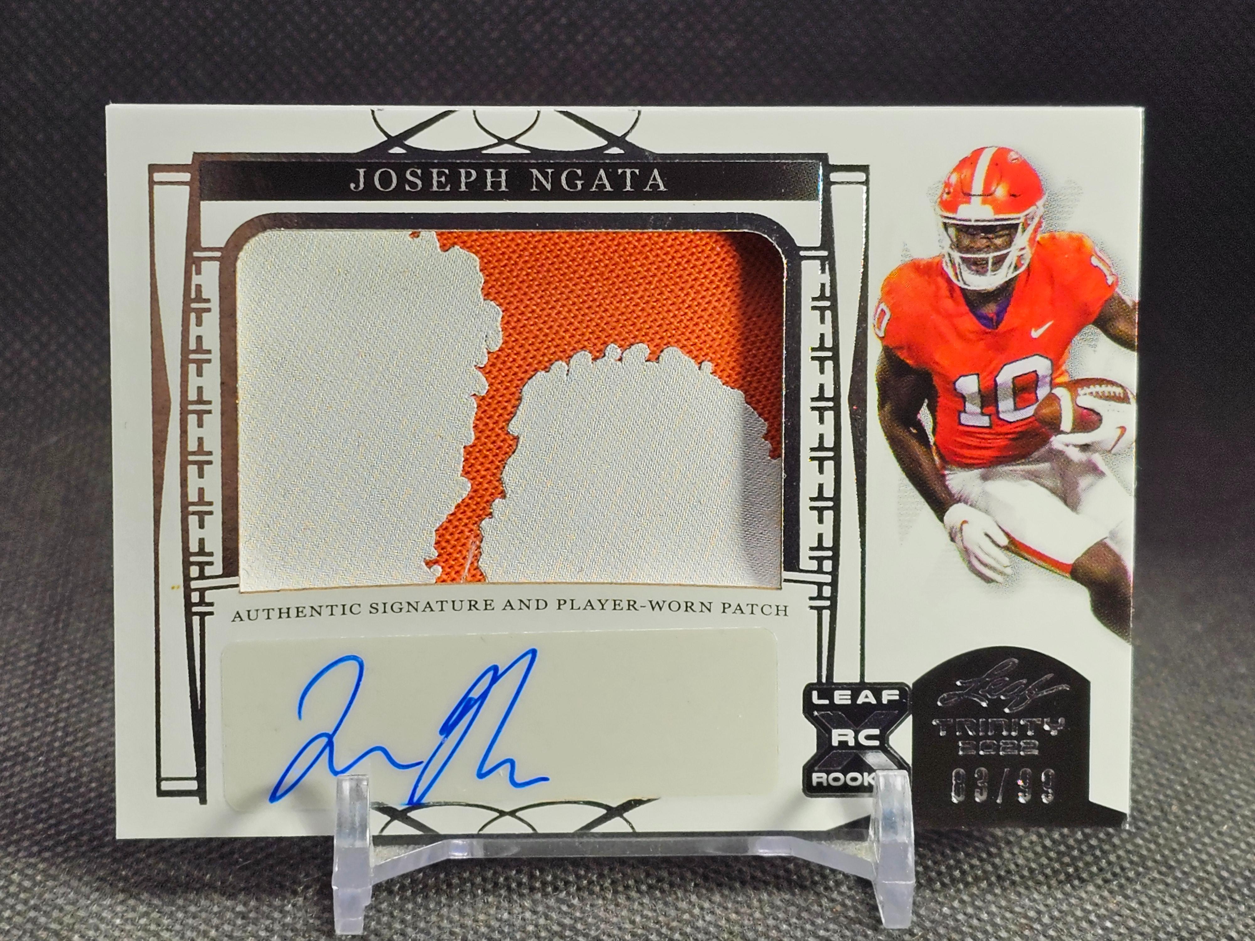Joseph Ngata 2022 Leaf Trinity Rookie Patch Auto 83/99 #PA-JN1 Clemson ...
