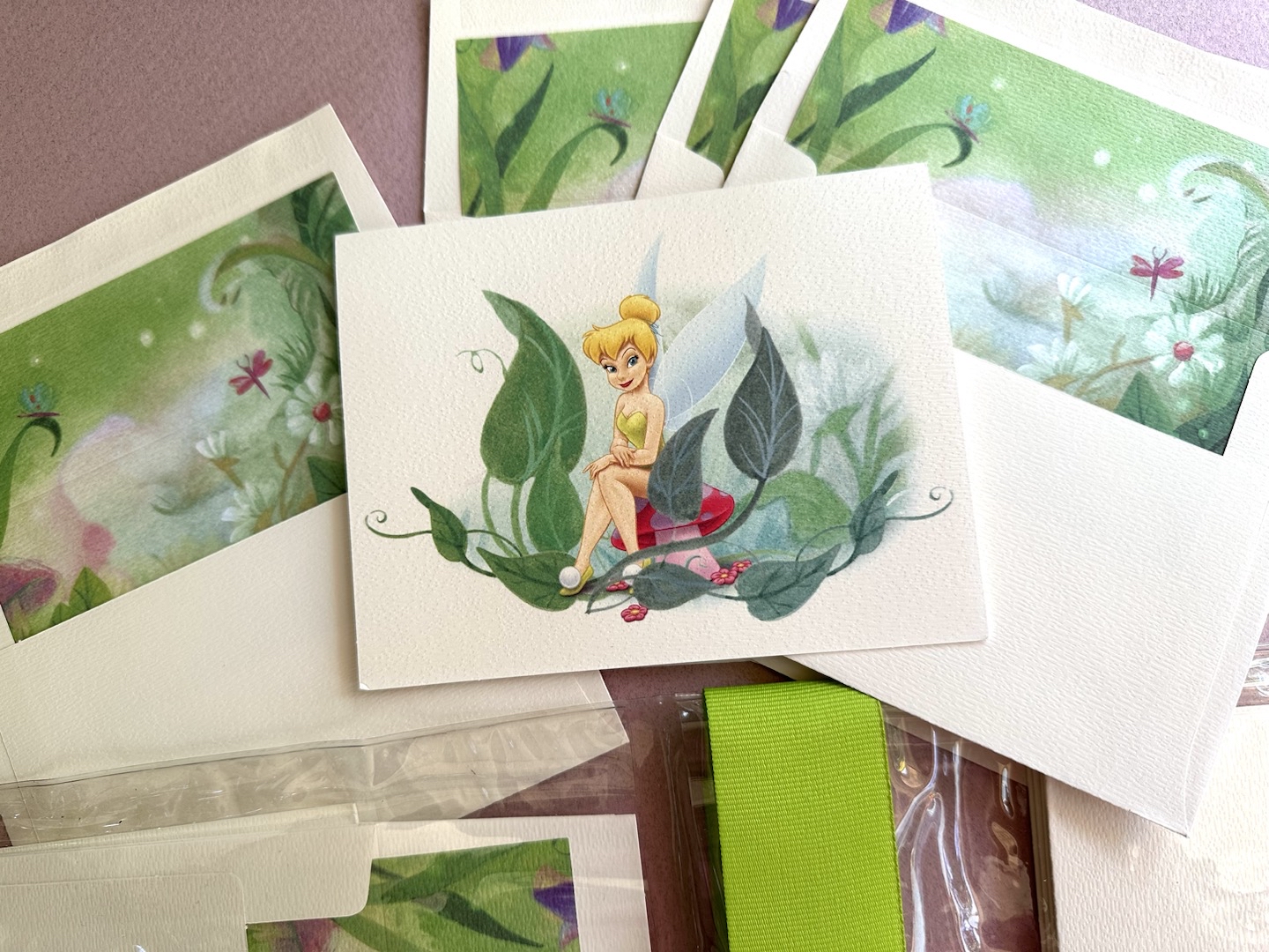 Vintage Disney Tinkerbell Stationery Note Cards 10 Cards 10 Env In Plastic
