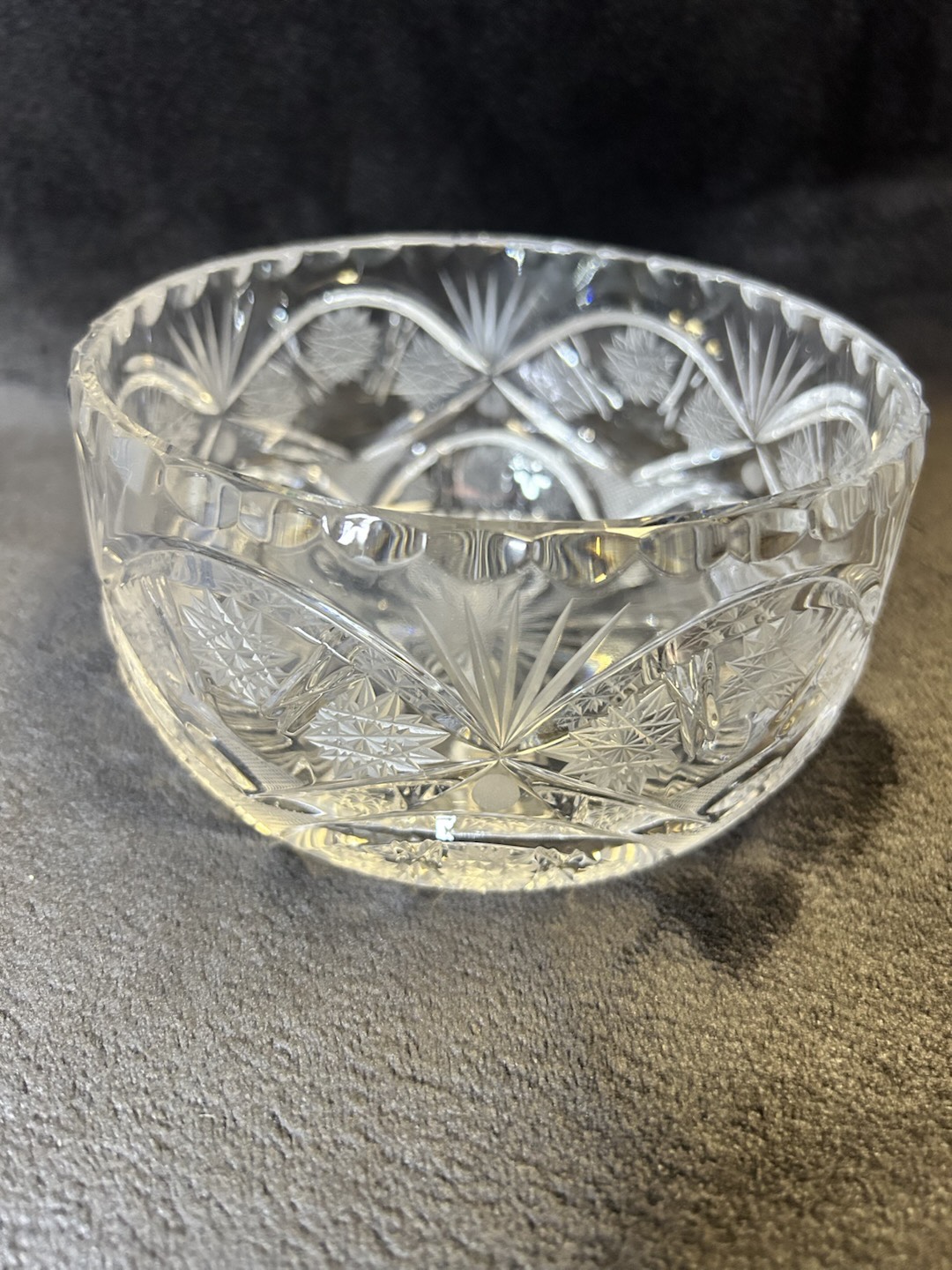 Rogaska Crystal Bowl Deep Cut Frosted Patterns Exquisite Piece Made In ...