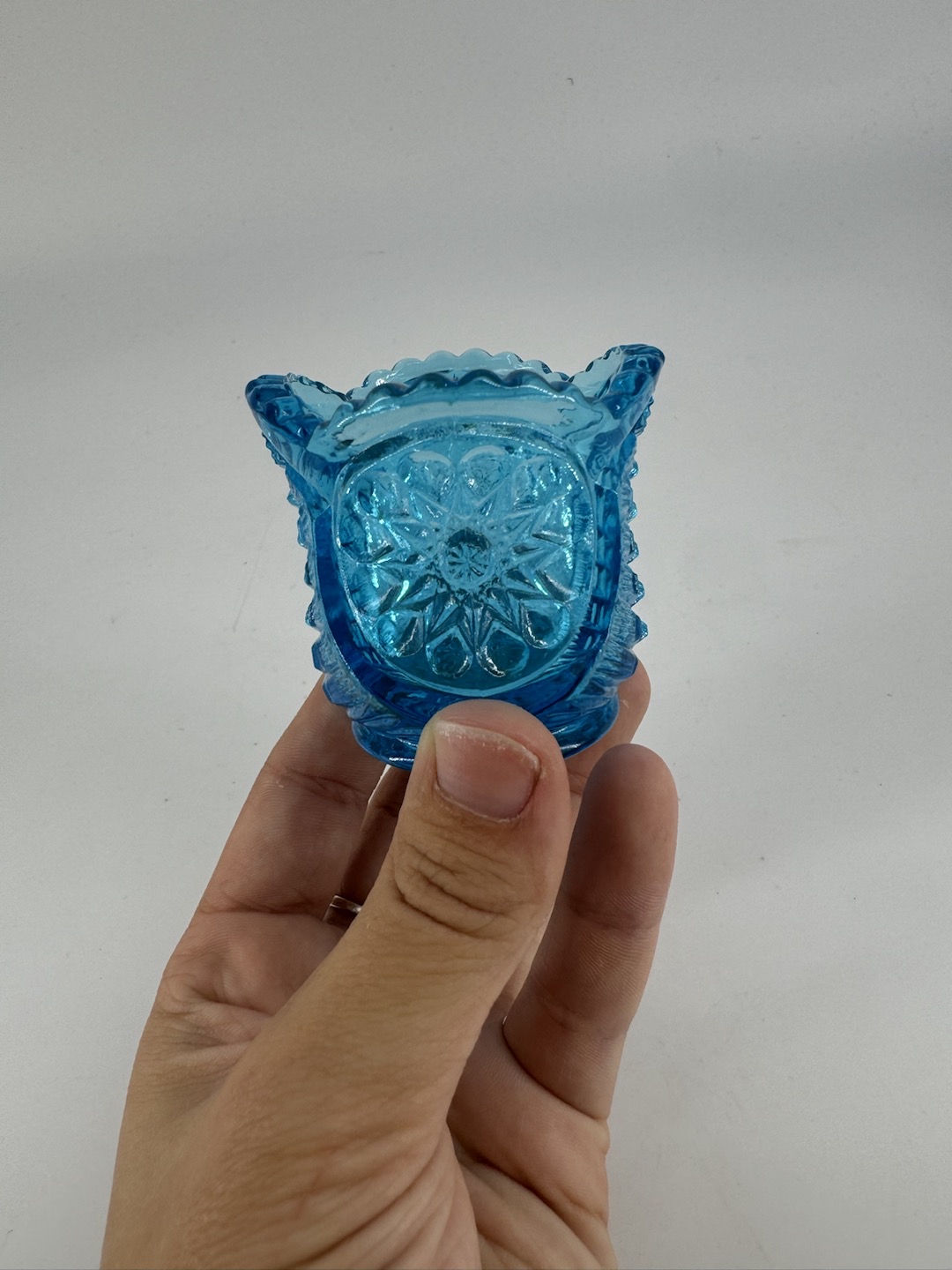 LE Smith? Blue Depression Glass Small Jar