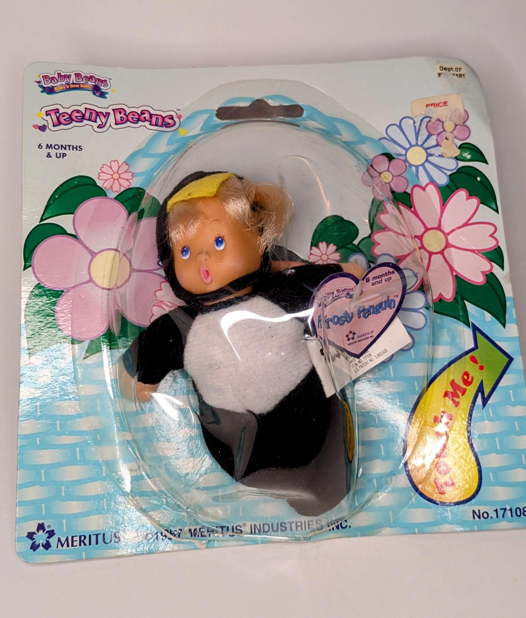 #02 - VINTAGE 1997 MERITUS BABY BEANS TEENY BEANS RARE FROSTY PENGUIN ...