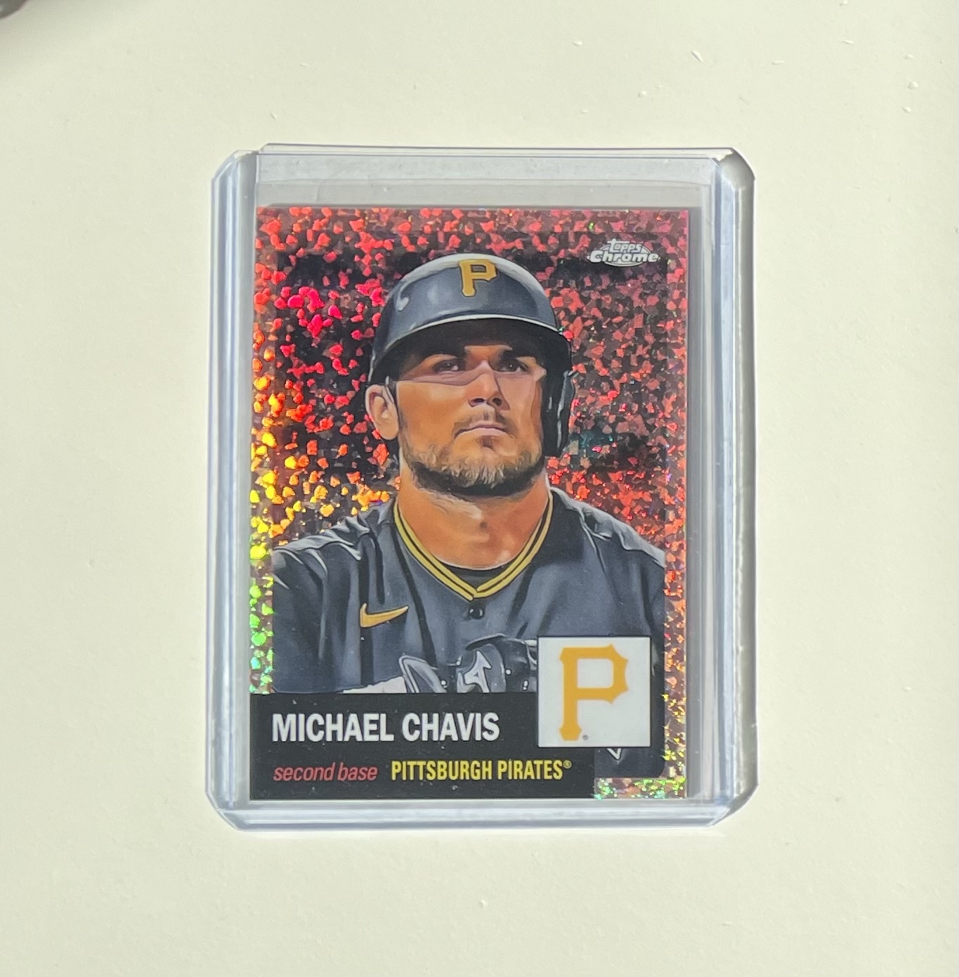 Michael Chavis Platinum Rose Gold Mini Diamond Refractor /75 Pittsburgh ...