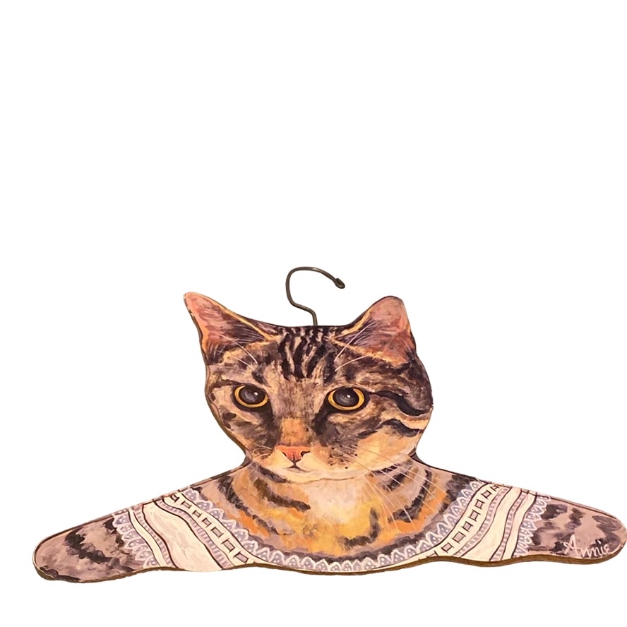 Annie Reinhardt Vintage Hand painted Cat Hanger