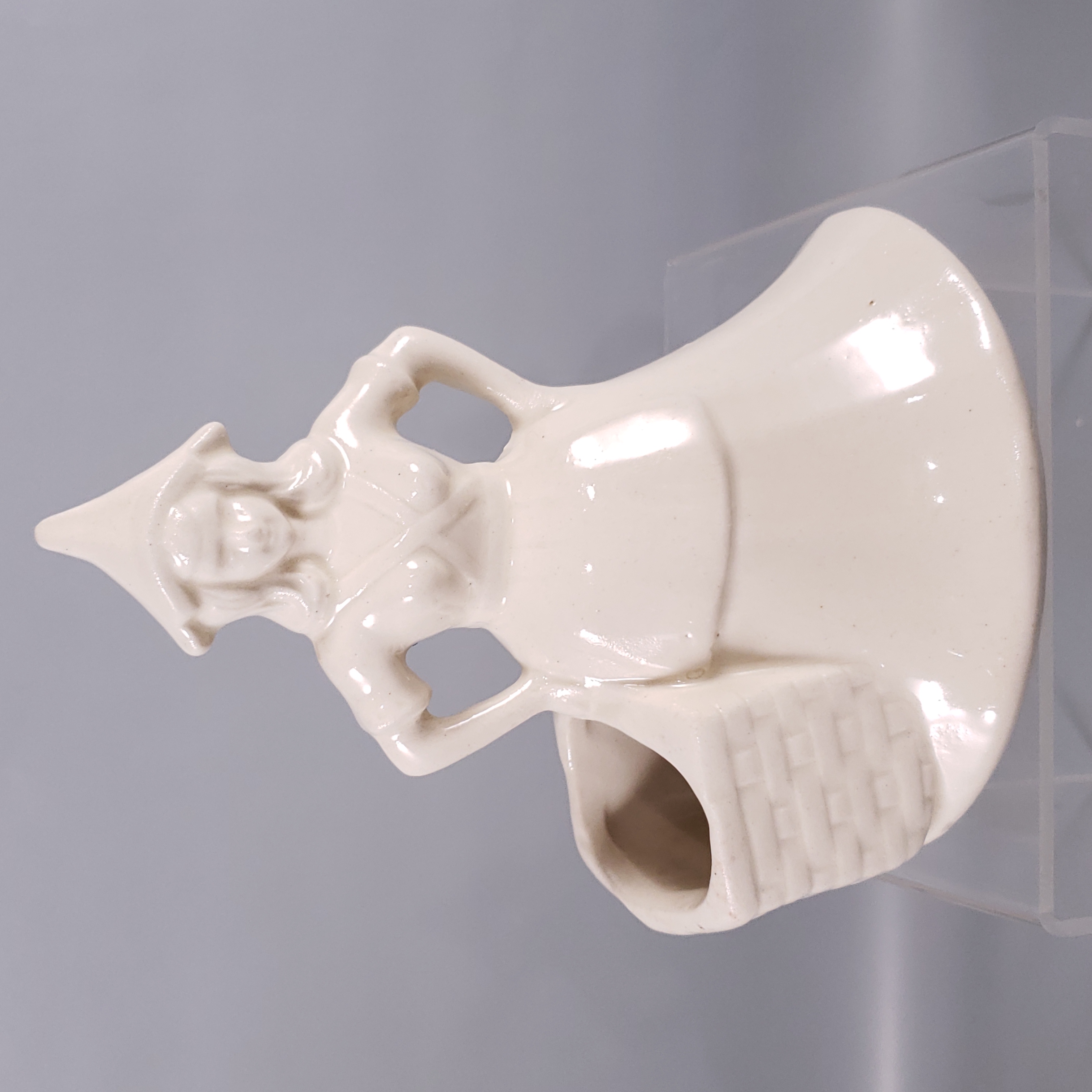 Vintage Mid Century DUTCH MILK MAID Basket White POTTERY PLANTER