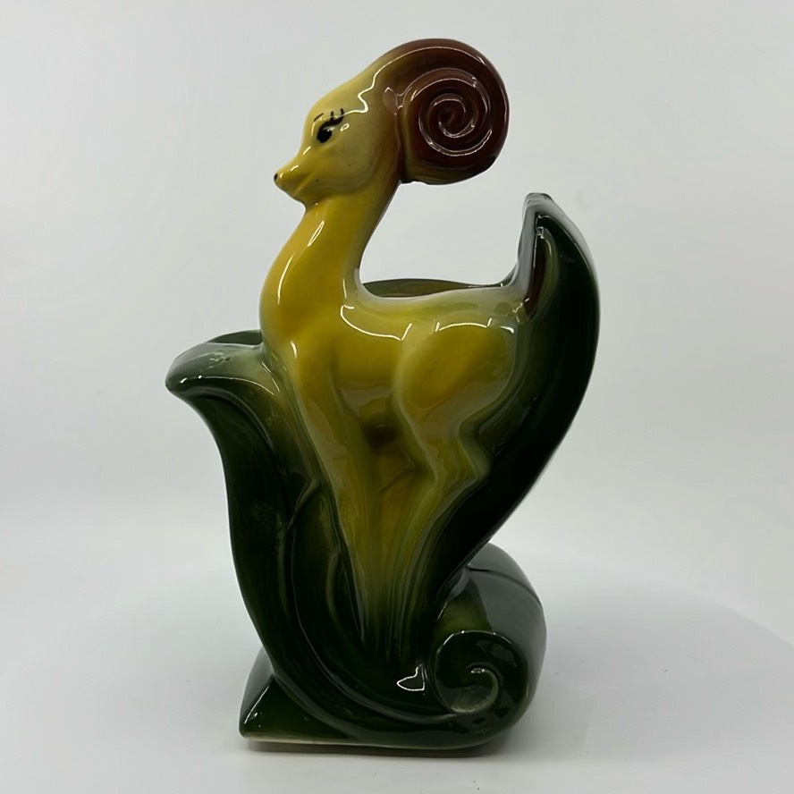 MCM Gazelle Green Yellow Planter 7.25”