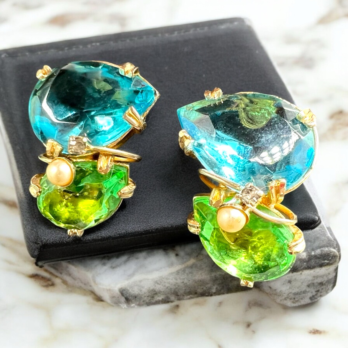 Rare Vintage Alice Caviness Open Back Butterfly Earrings Signed Blue ...