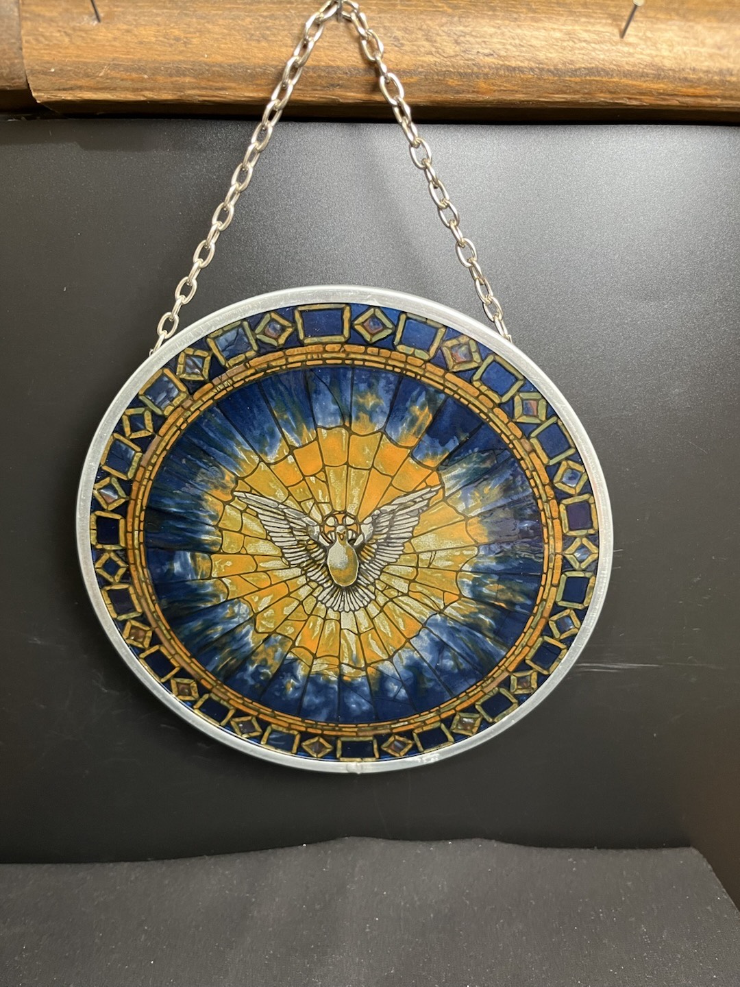 Vintage Glassmasters Tiffany's Holy Spirit Stained Glass Round Sun ...