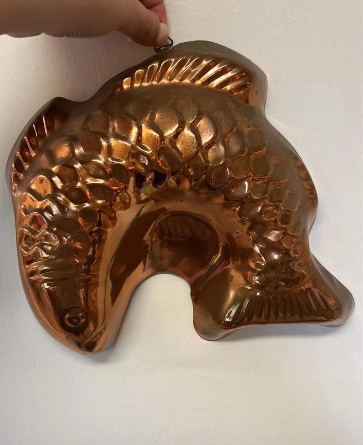 Vintage Copper Fish Jello Mold - made in Korea