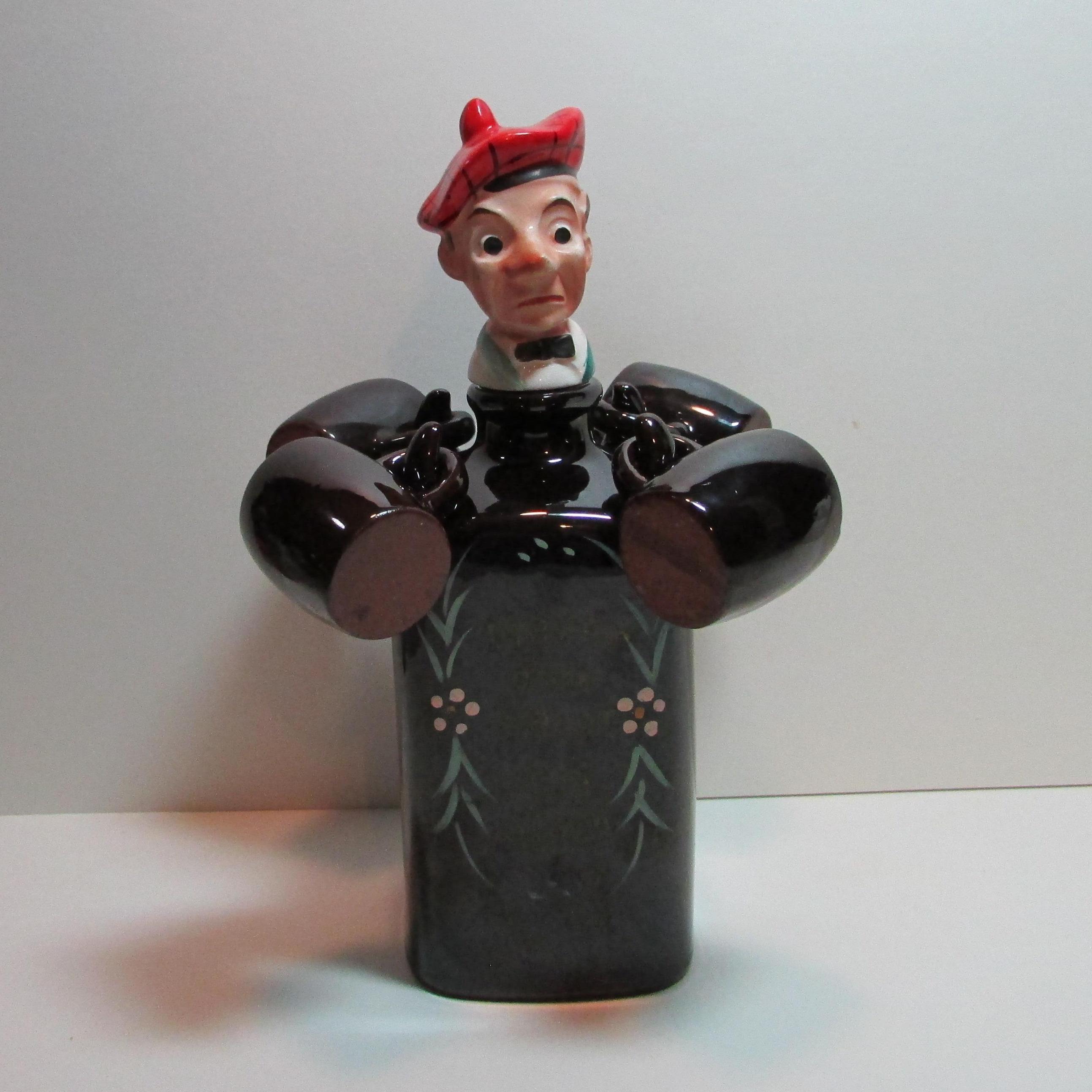 vintage Never Drink Water Old Scotch brown jug with scotsman head cork ...