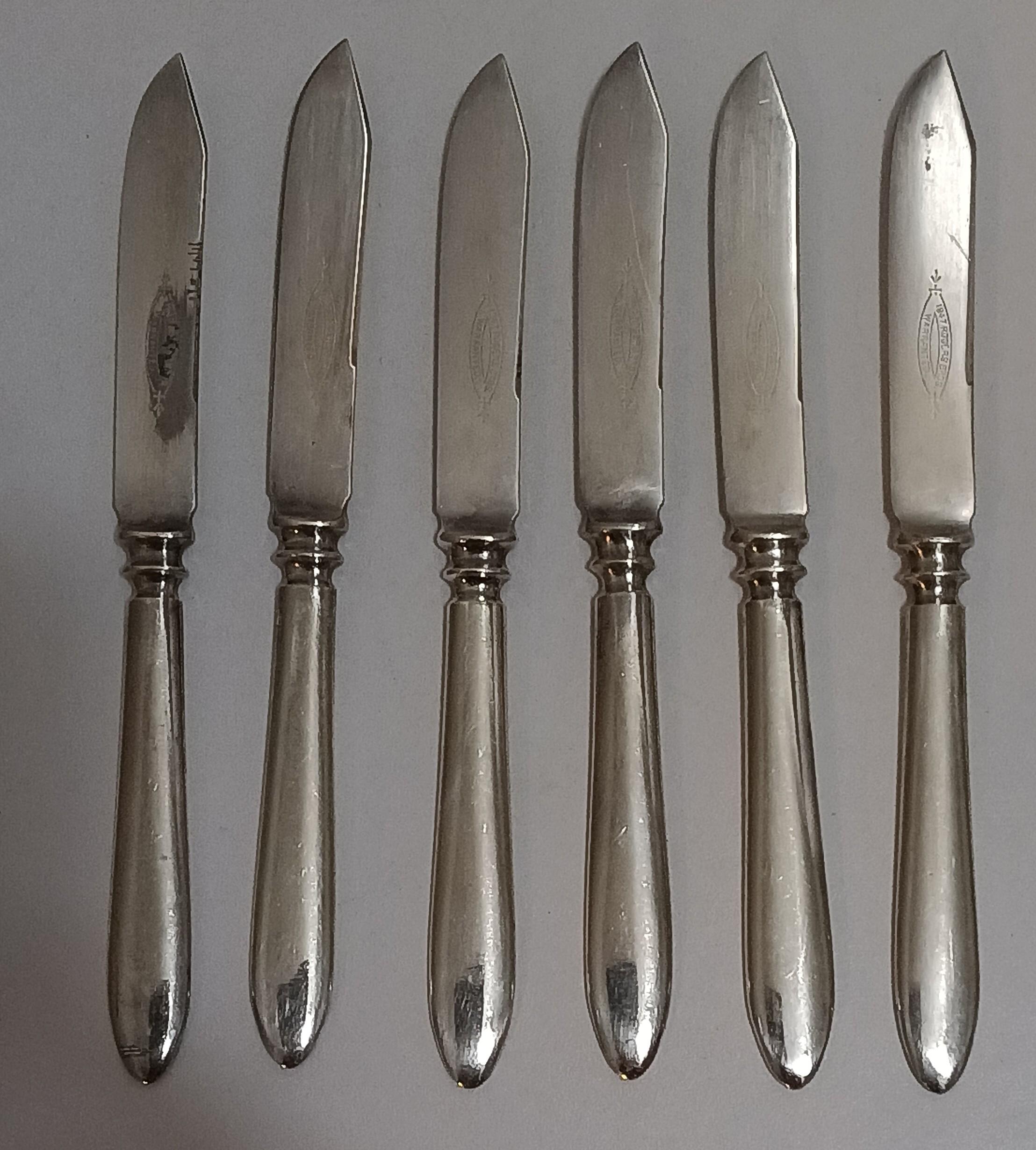 Vintage 1847 Rogers Bros. Silver-Plated Pointed Fruit Knives Set of 6