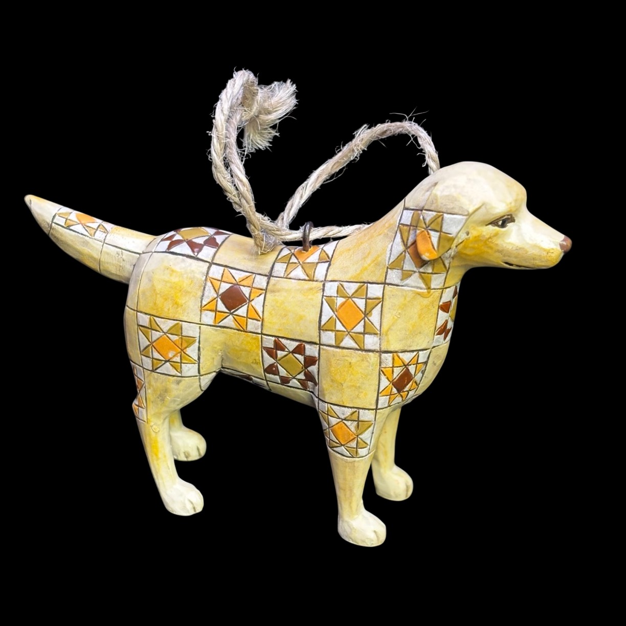 Jim Shore Labrador Golden Retriever Quilted Pattern Ornament