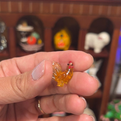 Micro Mini Glass Rooster