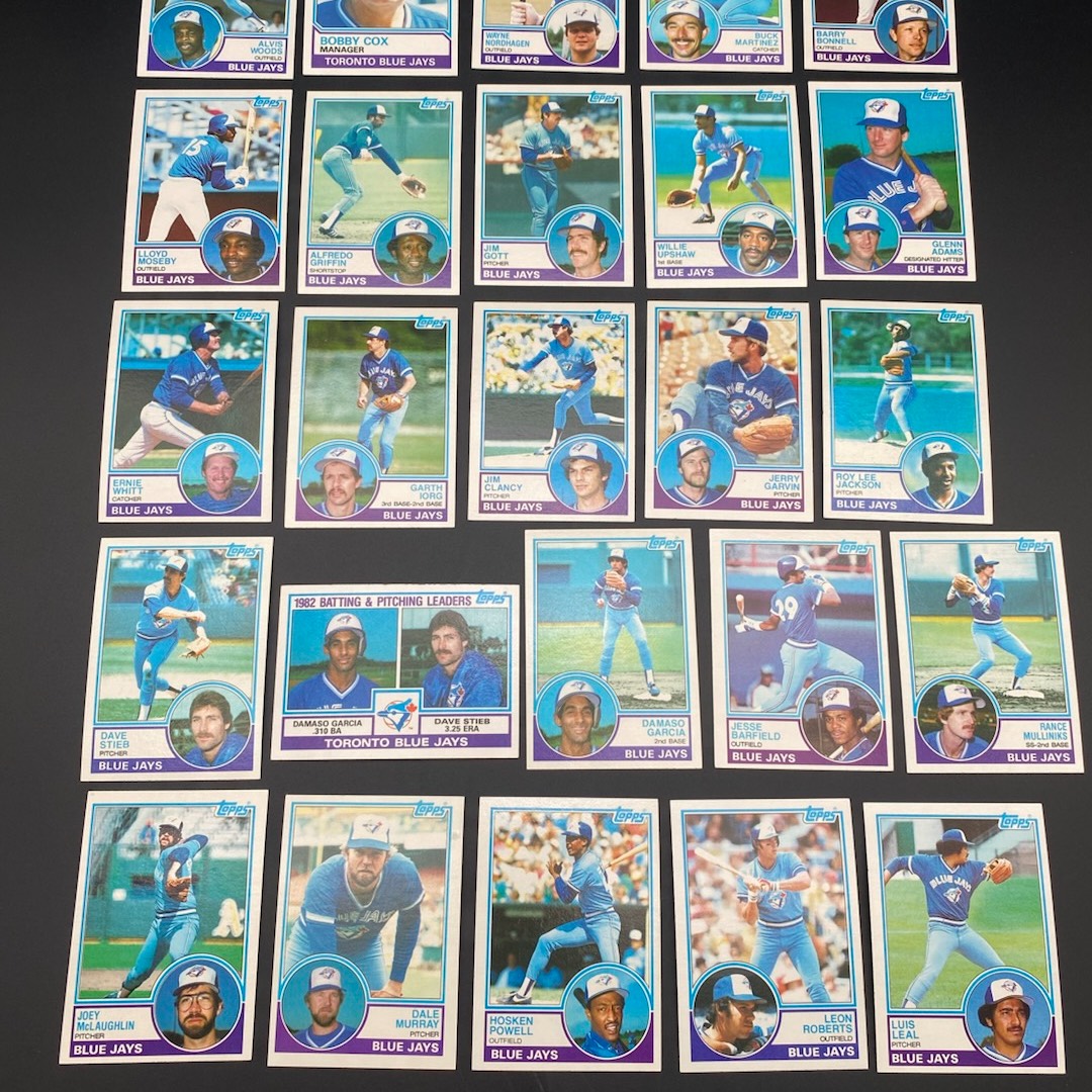Topps 1983 MLB Toronto Blue Jays Complete 25 Trading Card Team Set
