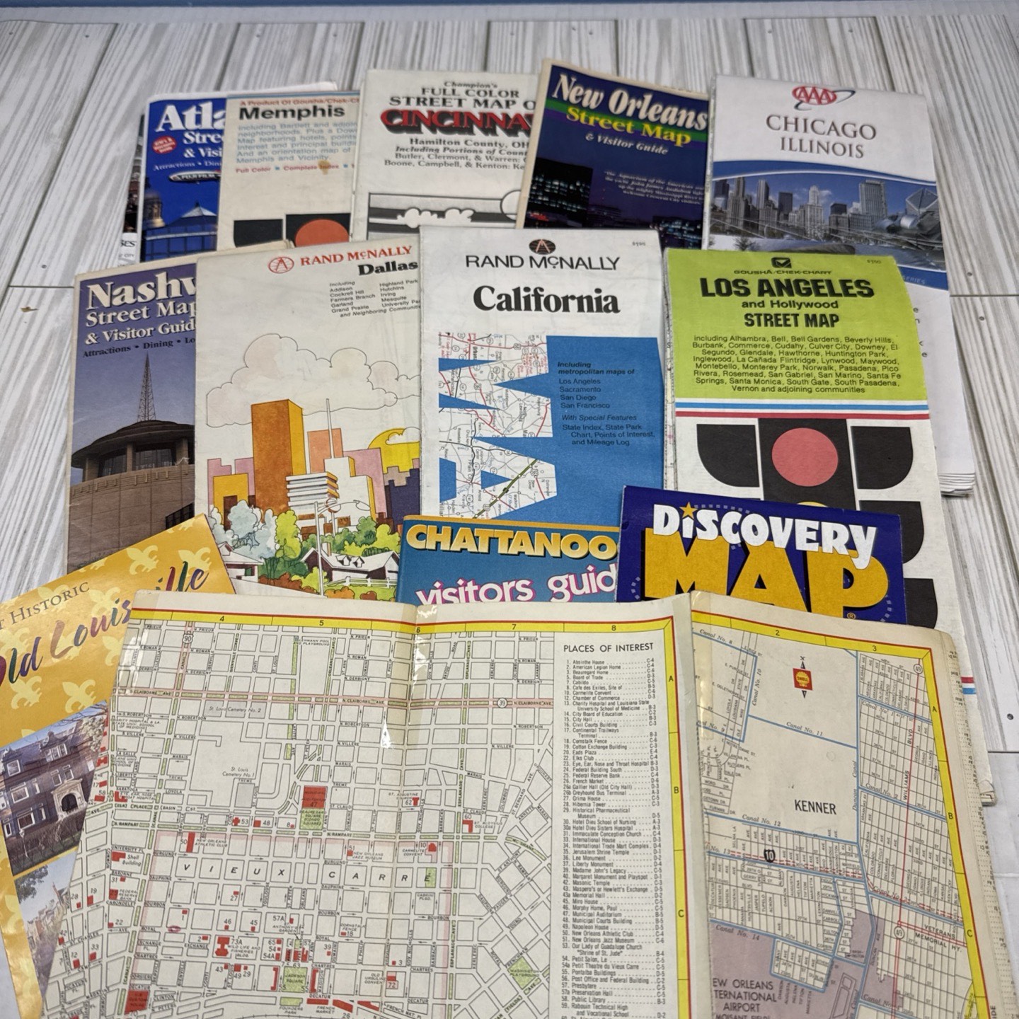 Lot Of 13 Vintage Road maps For Display Or Crafting