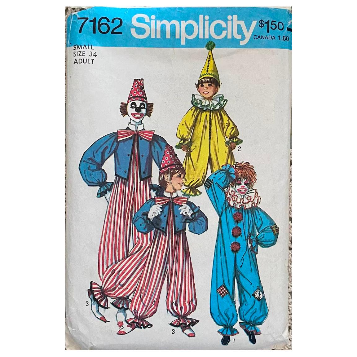 Vintage Simplicity Sewing Pattern - Adult Clown Costume Pattern