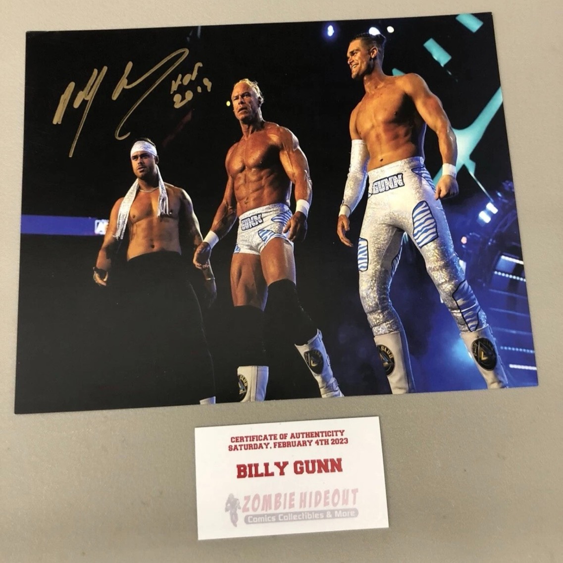 AEW BILLY GUNN Signed 8x10 WWE HOF DX Gunn Club Autograph STORE COA