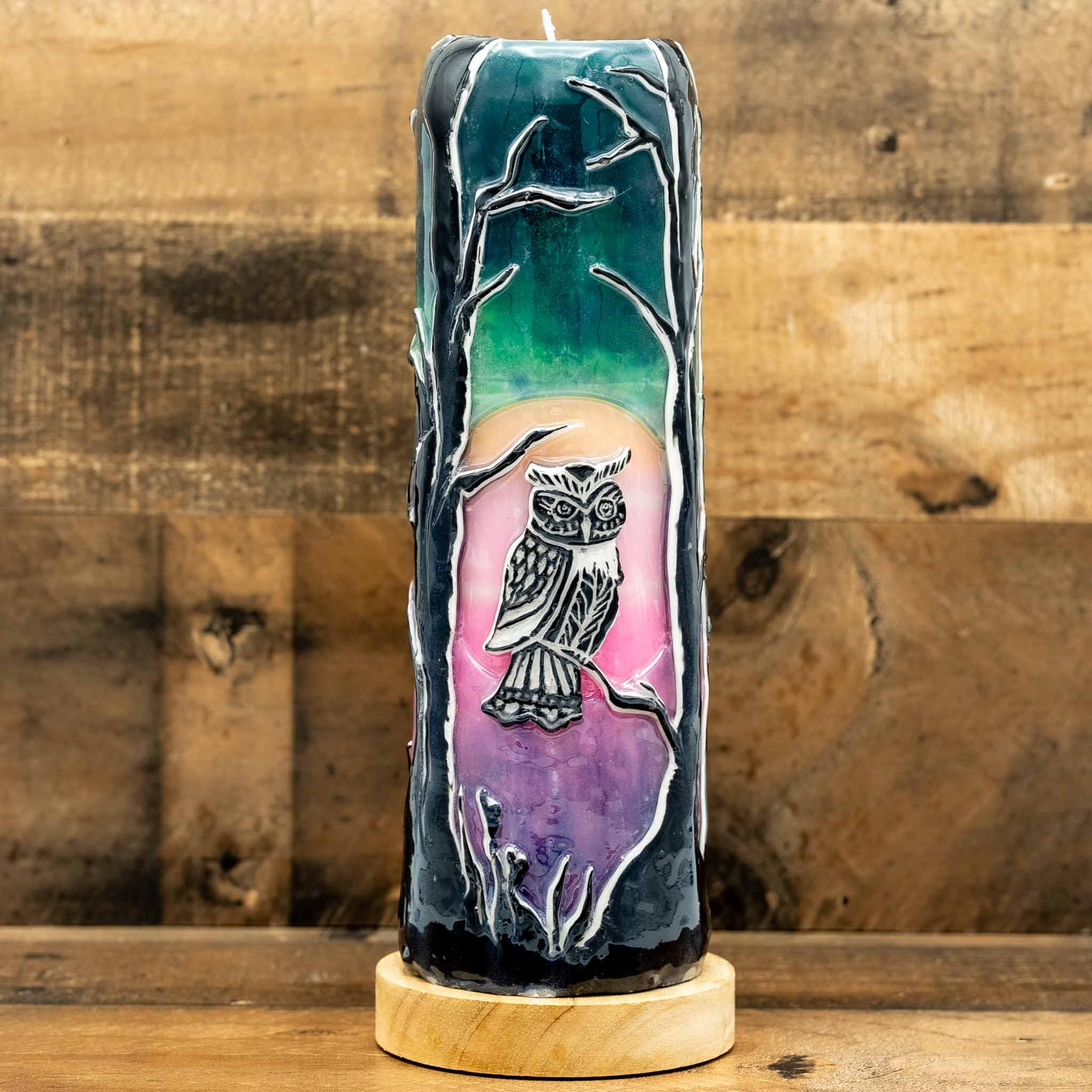 GLOW CANDLE: TP-6001-FOREST OWL