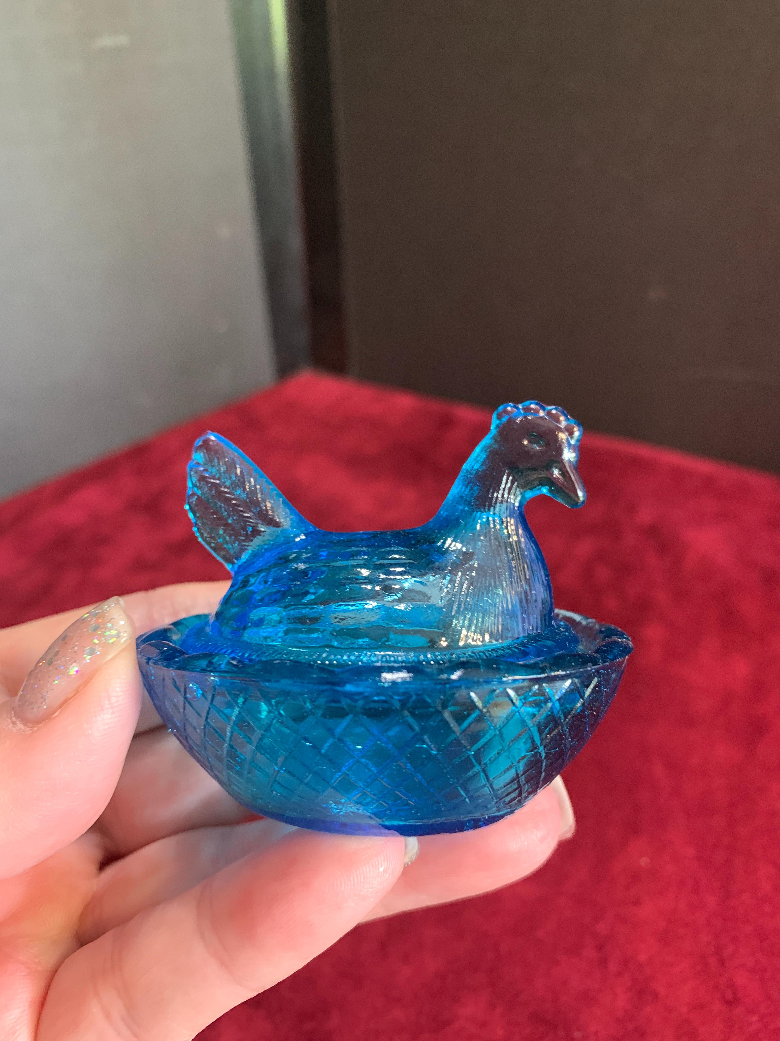 Blue Mini Hen on Nest