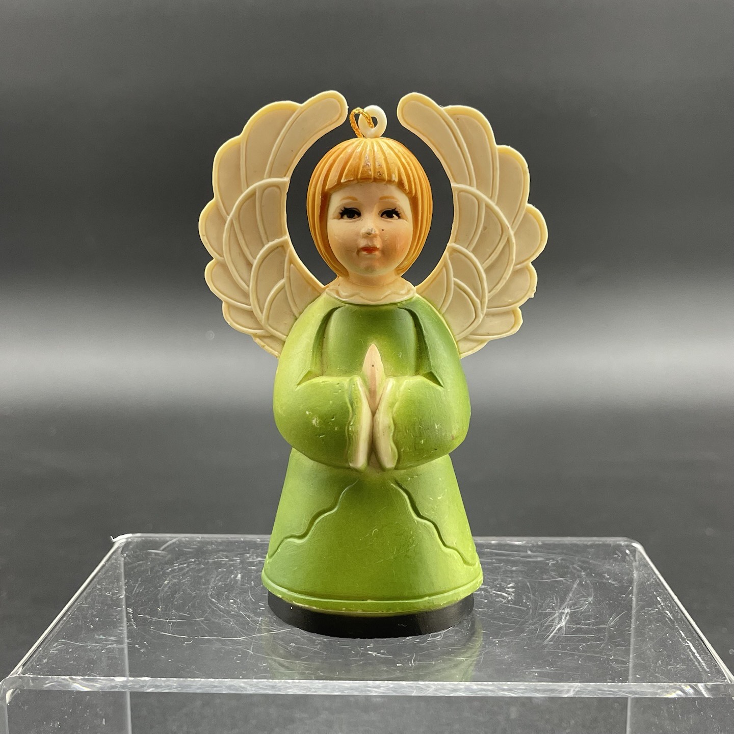 Plastic Green Angel Hanging Christmas Ornament Holiday Decor Vintage ...