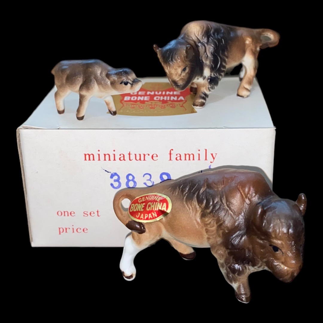 1970s Frisco Golden Gate Bone China Miniature Family: Buffalo