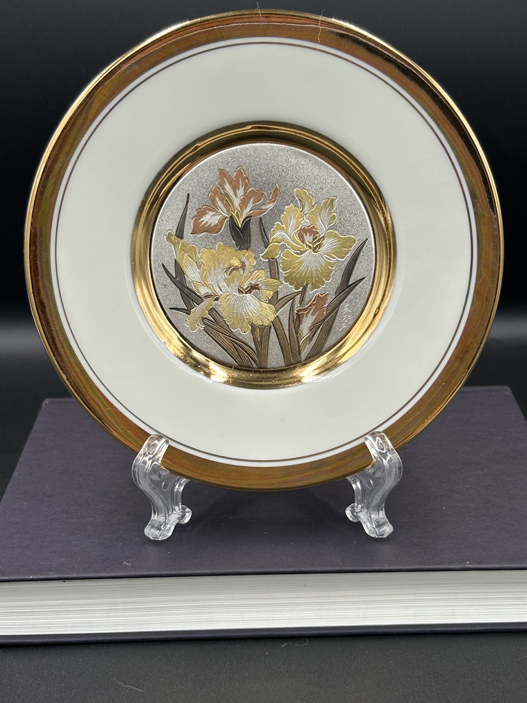 Dynasty Gallery Original Chokin Collection. Art Of Irises, 24 K Gold ...