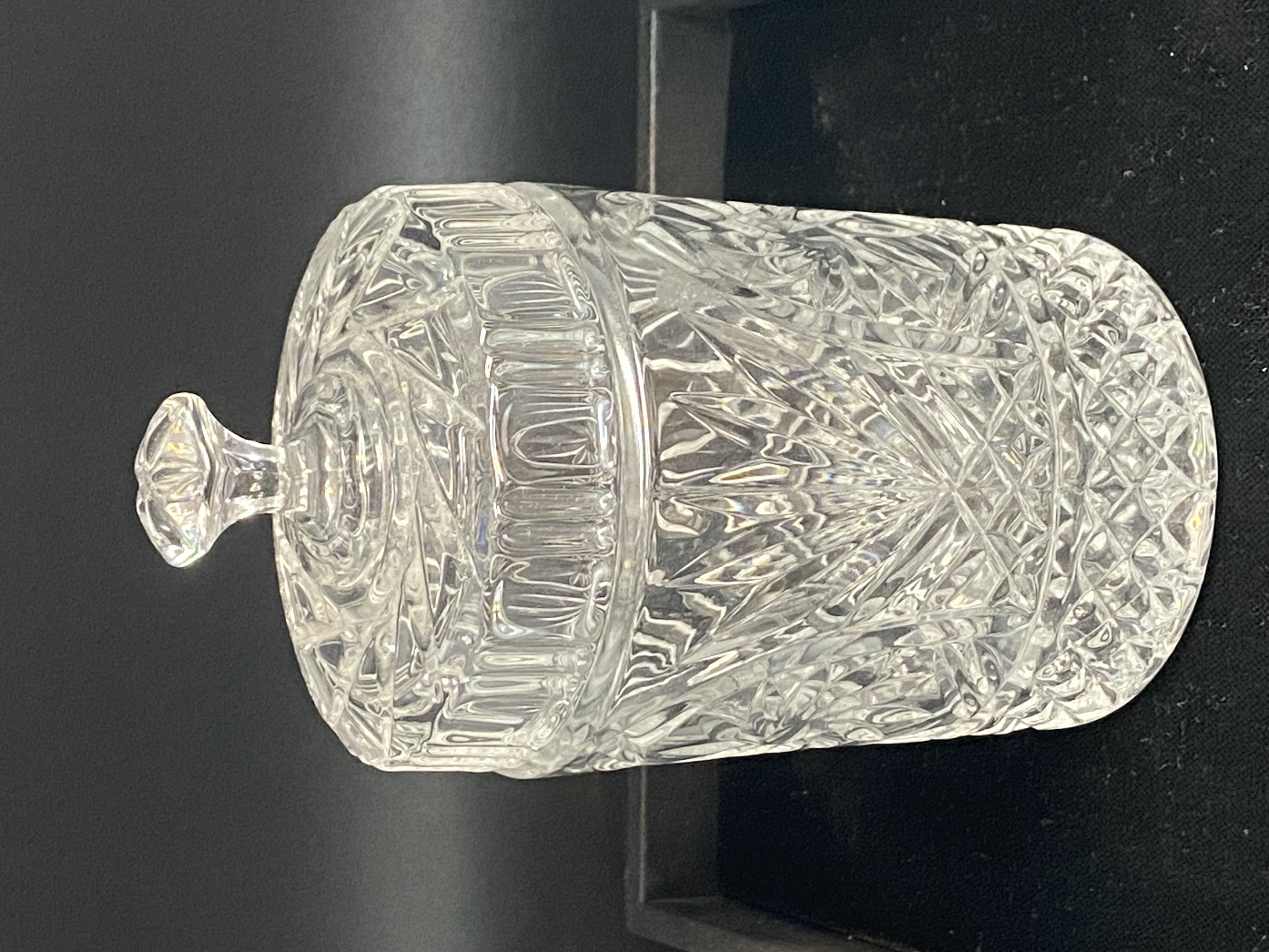 St George Crystal Biscuit Barrel, 24% Lead, 5.75" Tall