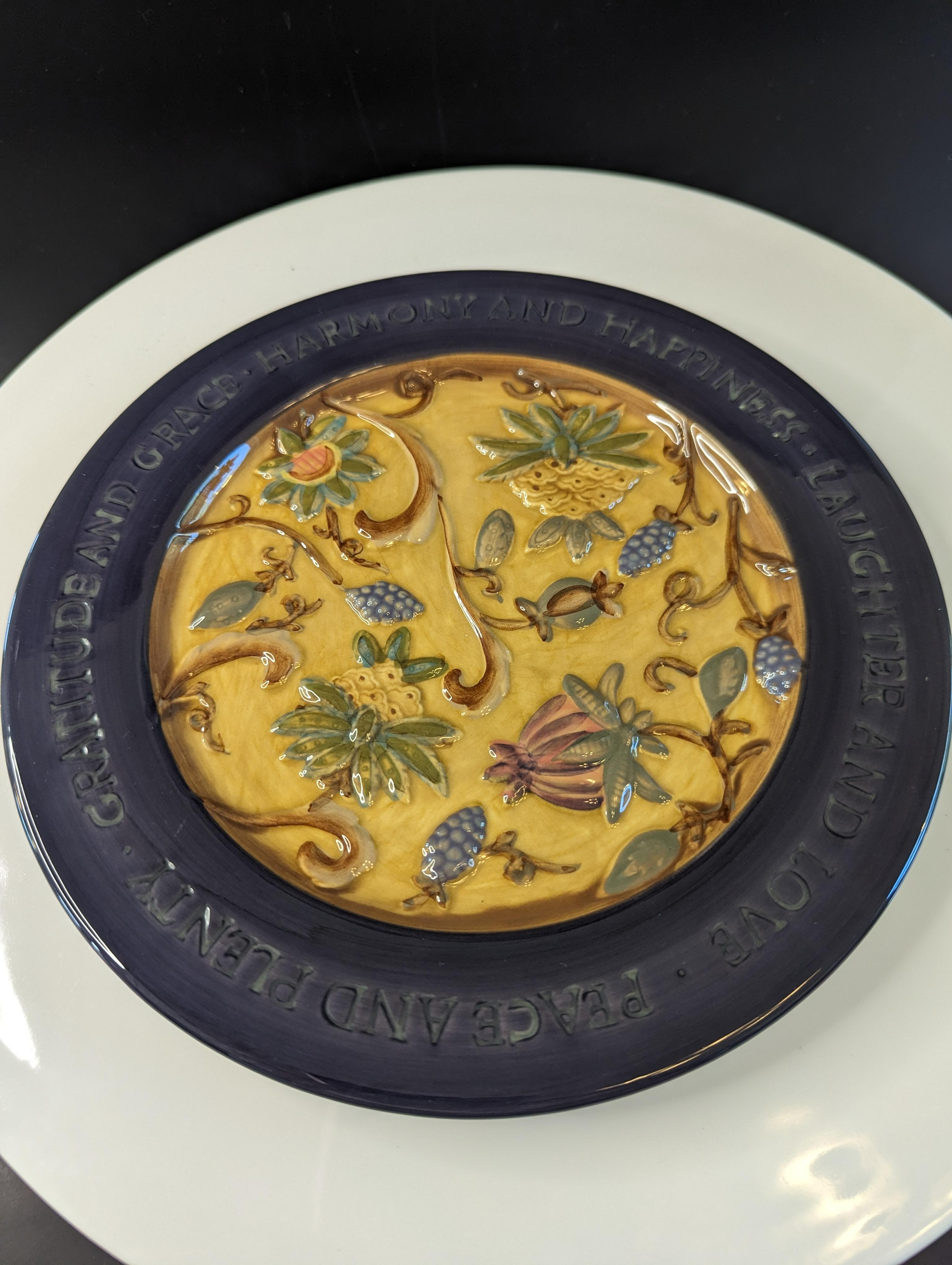 Hand Painted Vintage Ceramic Hand Painted Decorative Plate ...