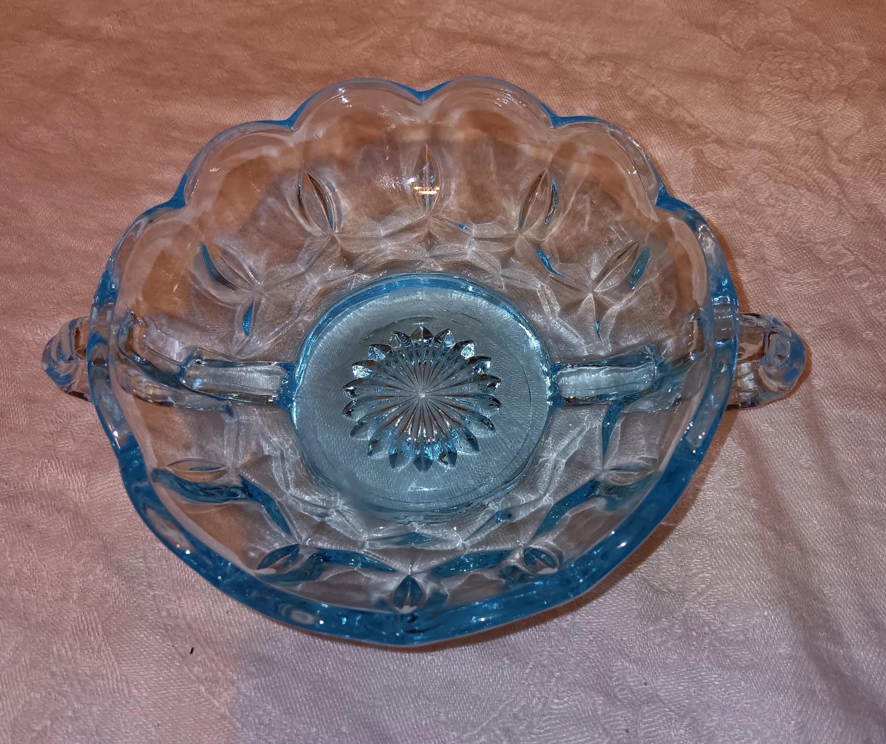 Vintage Anchor Hocking Aqua Blue Candy Dish.