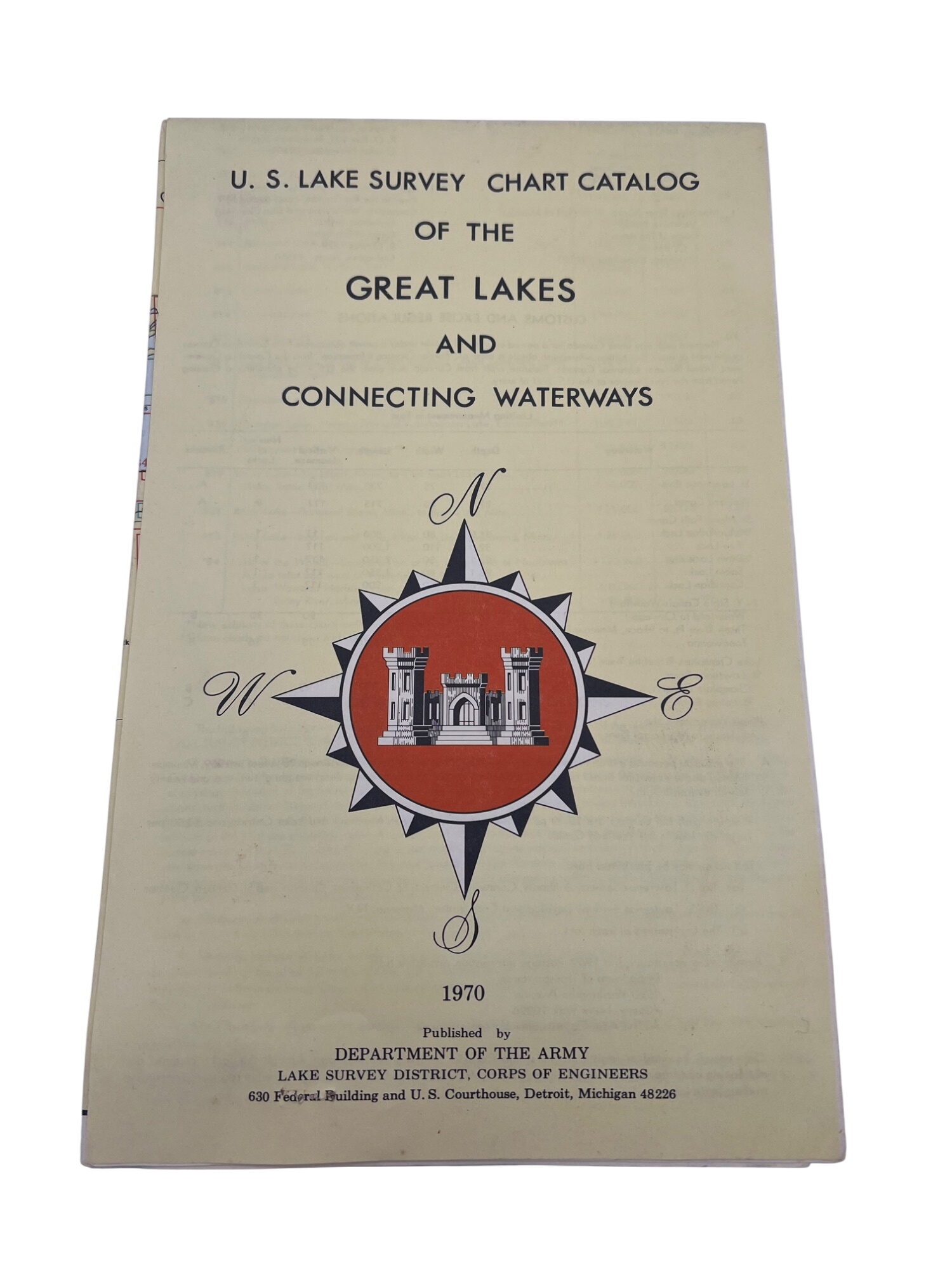1970 U.S. Lake Survey Chart Catalog of the Great Lakes & Waterways Map ...