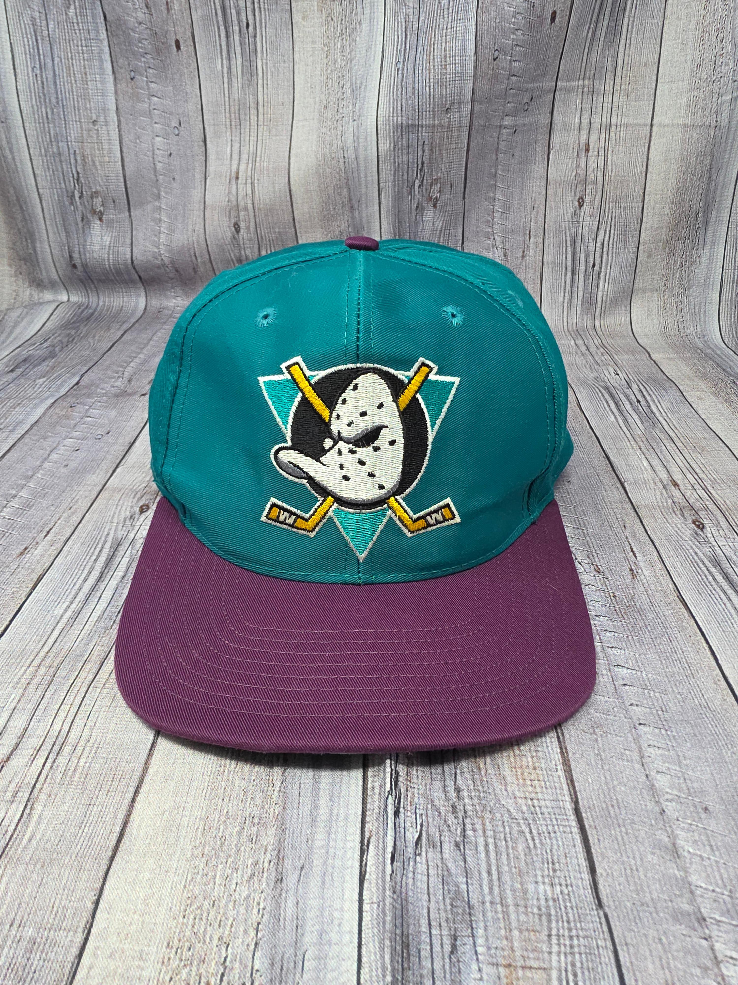 VTG NEW Disney Mighty Ducks Snapback Hat Cap Teal Top Purple Brim The ...