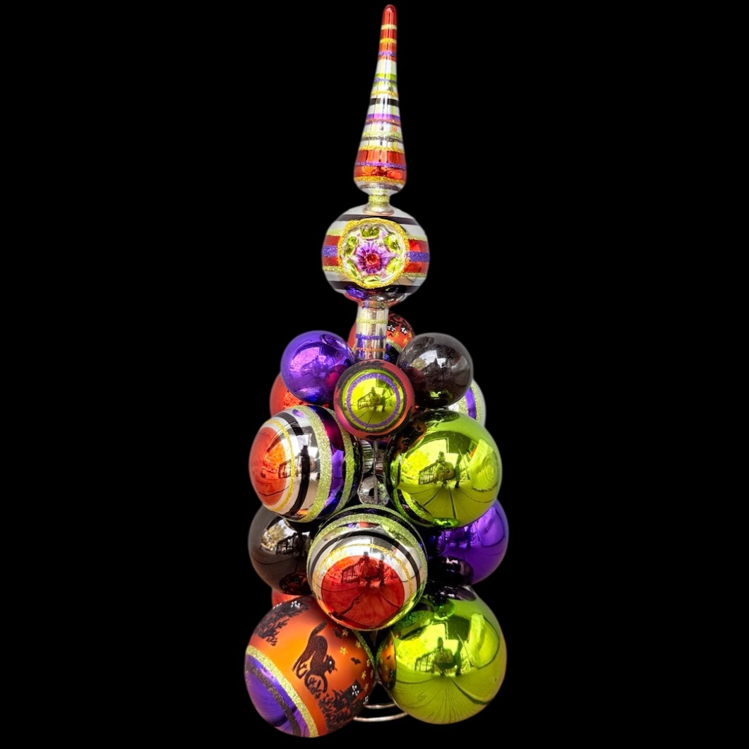 #2 - Halloween Christopher Radko Shiny Brite Cluster Tree Glass ...
