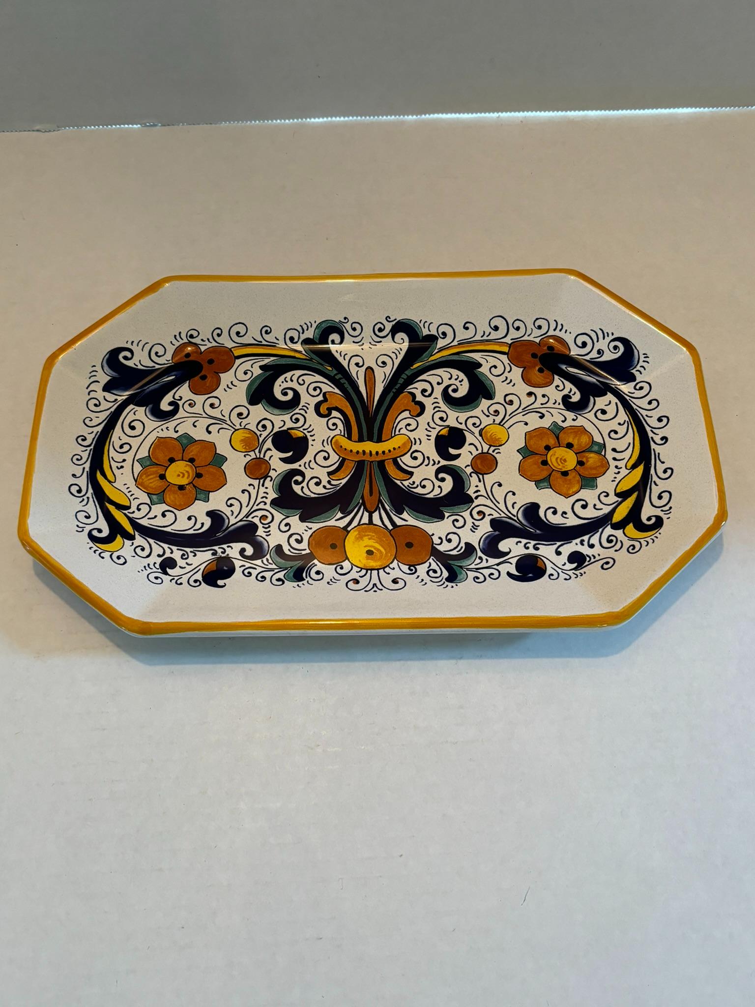 Vintage Nova Deruta Hand Painted Serving Plate Made in Italy