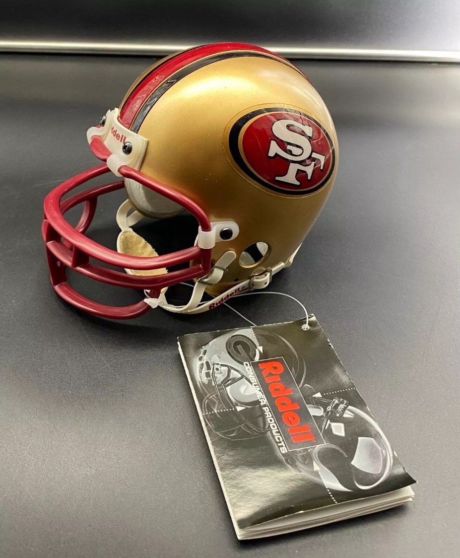 NWT 1995 NFL SAN FRANCISCO 49 ERS RIDDELL FOOTBALL MINI HELMET 3 5/8