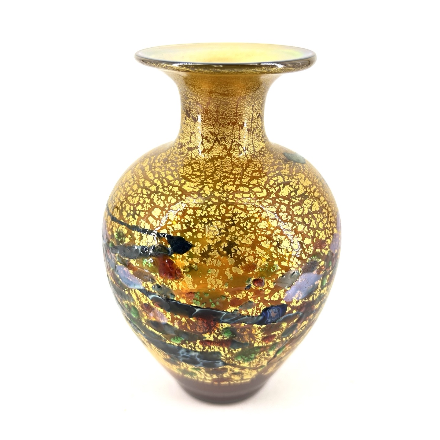 Robert Held Iridescent Art Glass Vase 5.25”