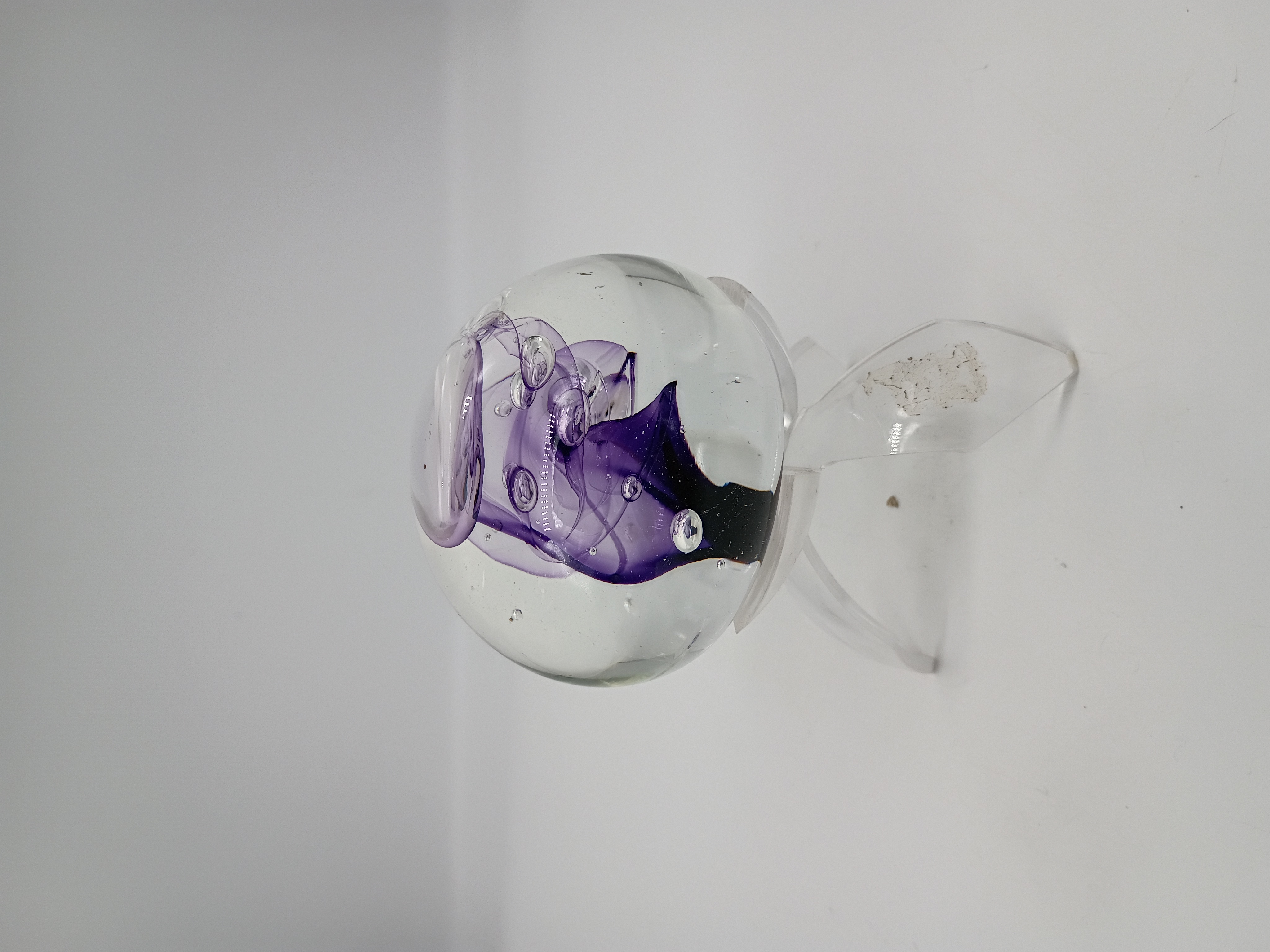 Vtg Karg Signed Hand Blown Art Glass Paperweight Purple Swirl ...