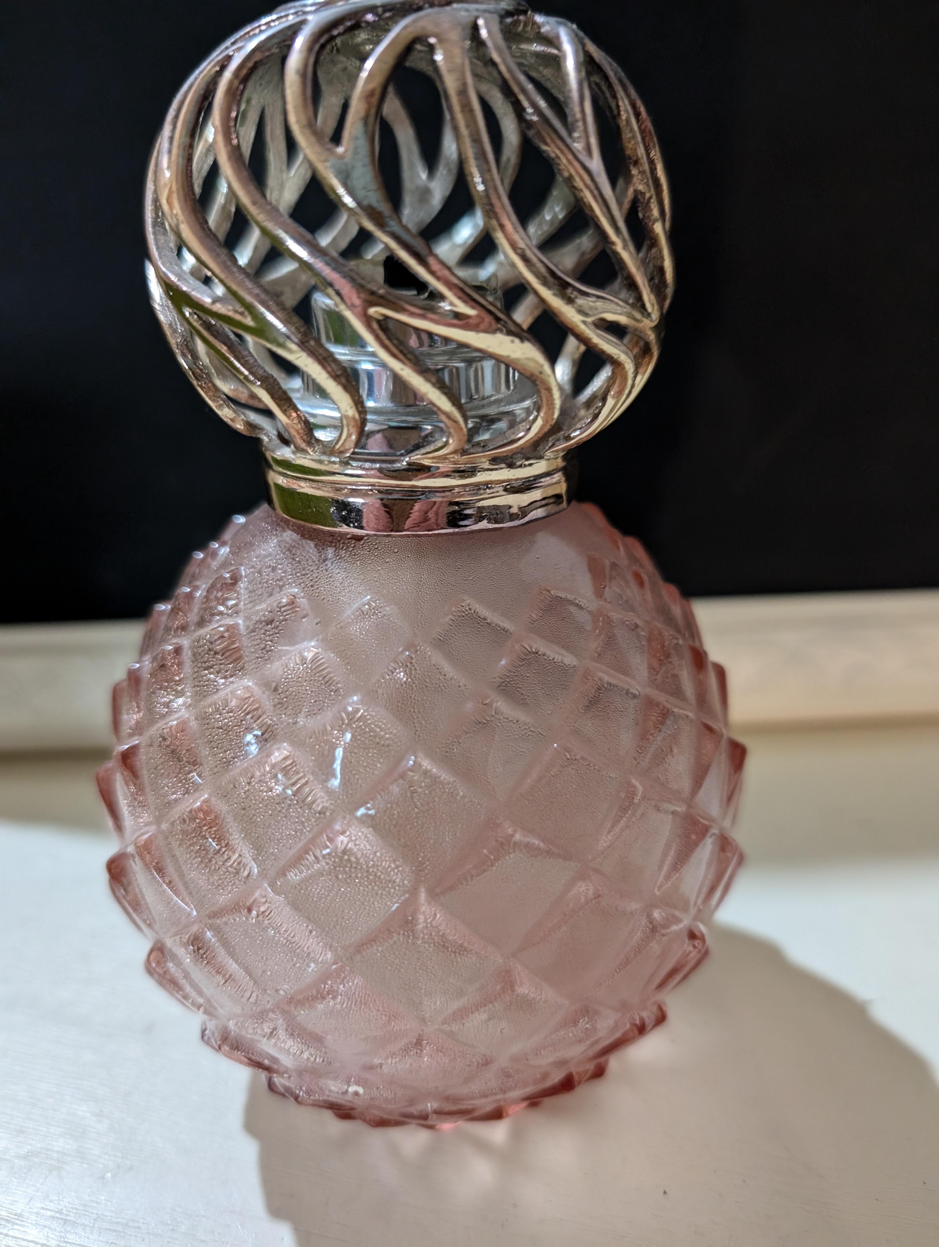 Vintage Pink Pressed Glass Oil Fragrance Defuser Bottle with Ornate ...