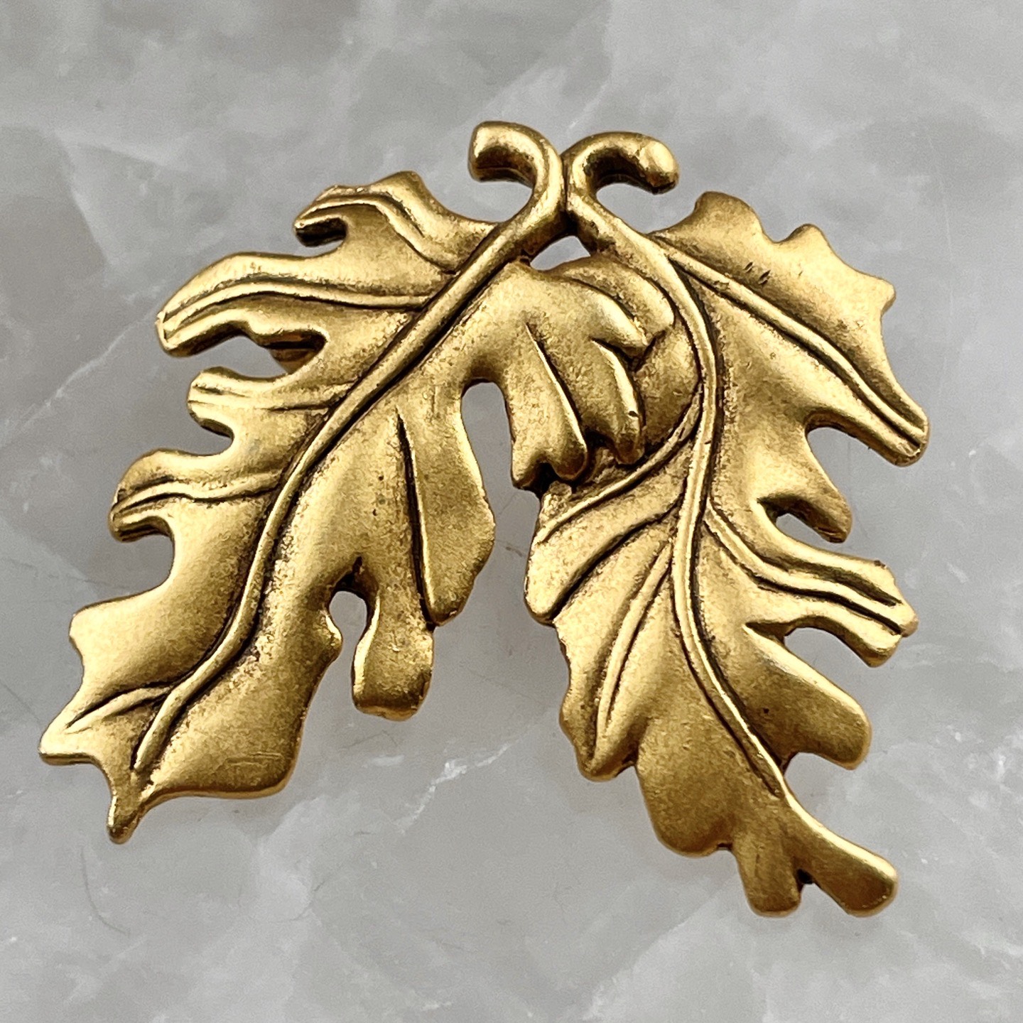 Vintage Danecraft Double Oak Leaf Brooch