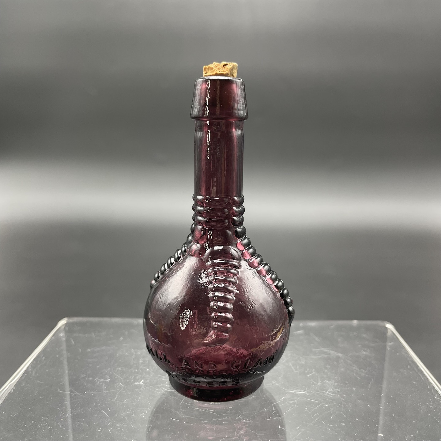 Miniature Purple Glass Ball and Claw Bitters Apothecary Bottle w/Cork ...