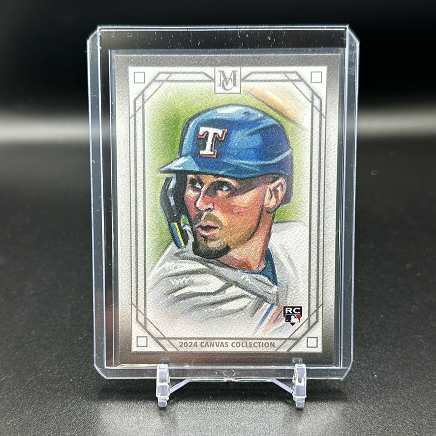 Evan Carter 2024 Topps Museum RC Canvas Texas Rangers