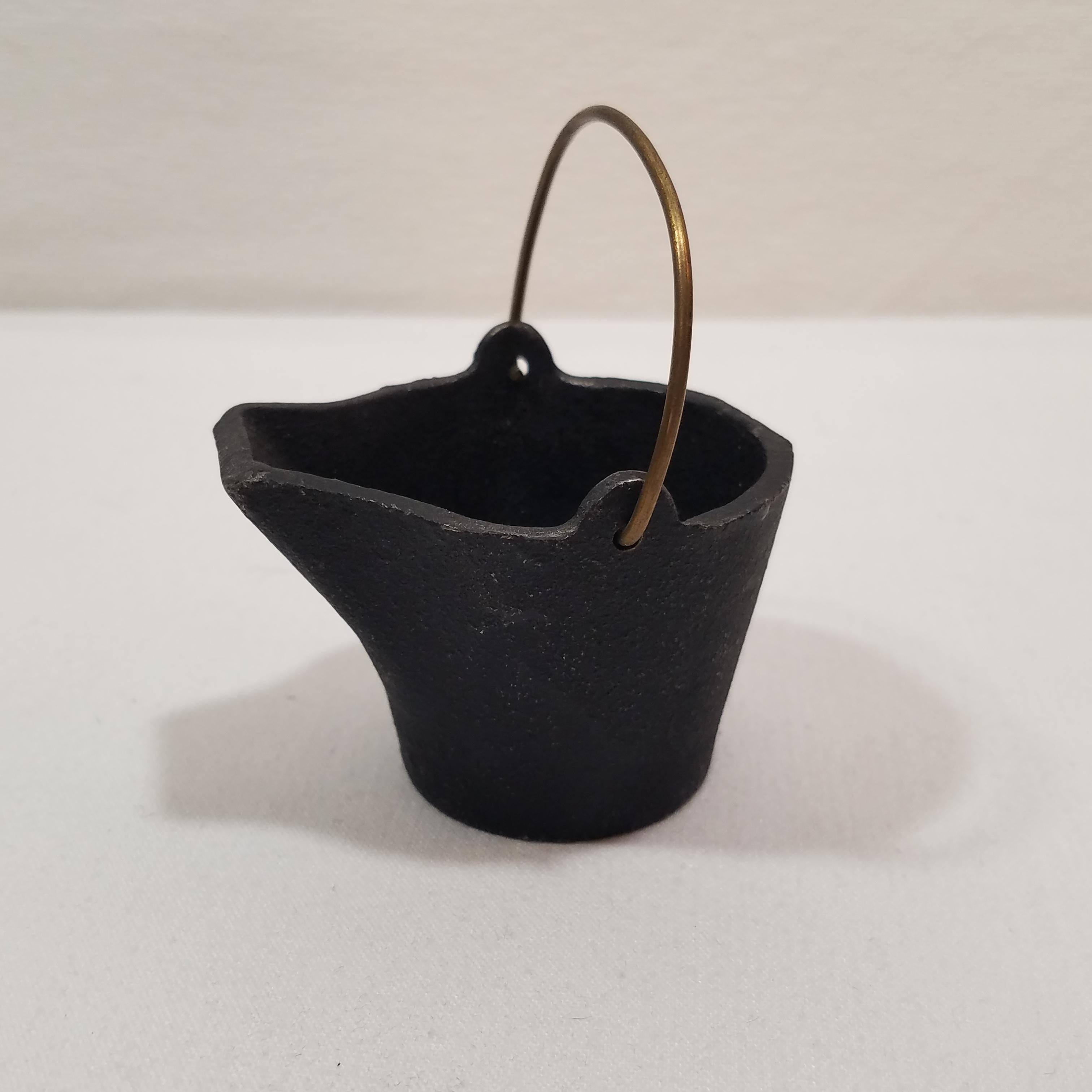 Miniature Cast Iron Bucket with Handle
