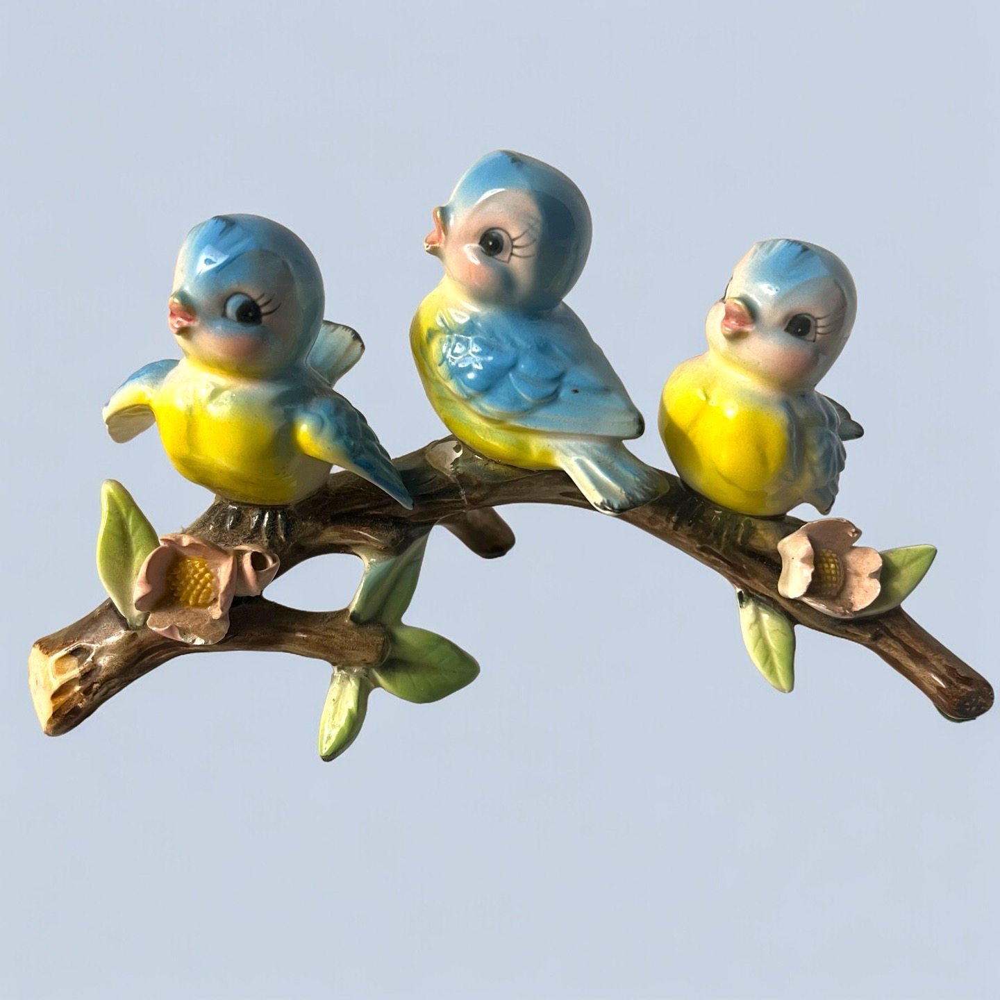 002. Vintage Norcrest Three Blue Birds on a Branch