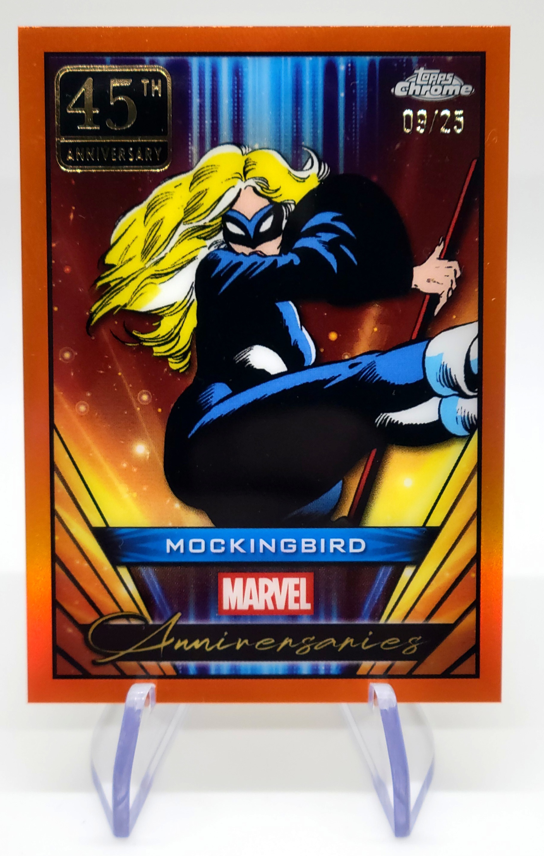 2025 Topps Chrome Marvel Mockingbird 45th Anniversary Orange Refractor 09/25