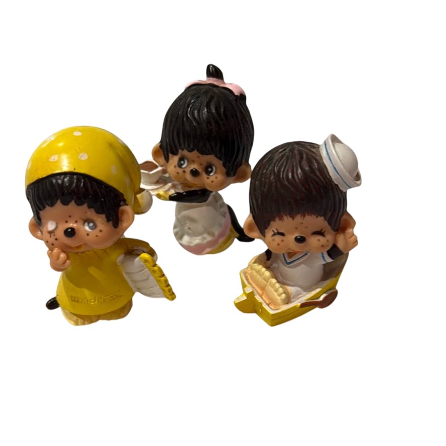 Set 3 1979 Sekiguchi Japan Monchichis - Tea Server Girl, Sailor Boy In ...