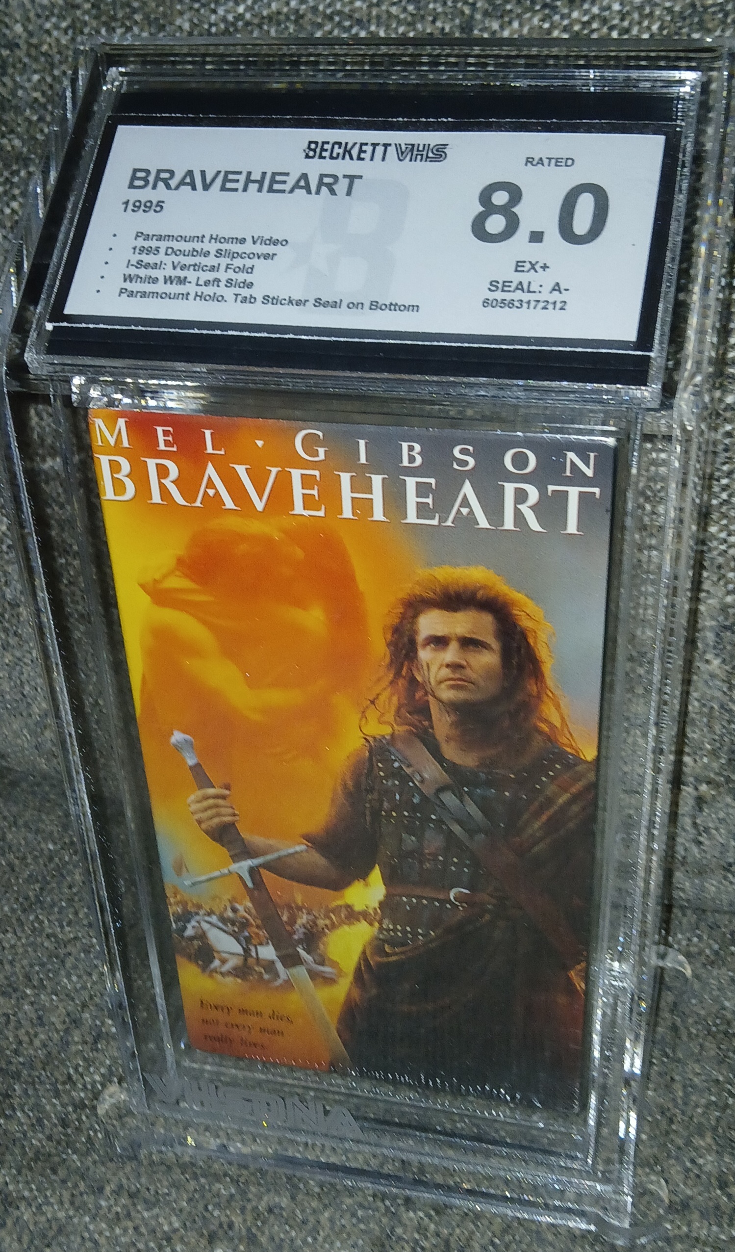 BRAVEHEART VHS TAPE (1995 2-Tape Set Graded Beckett 8.0 Mel Gibson ...