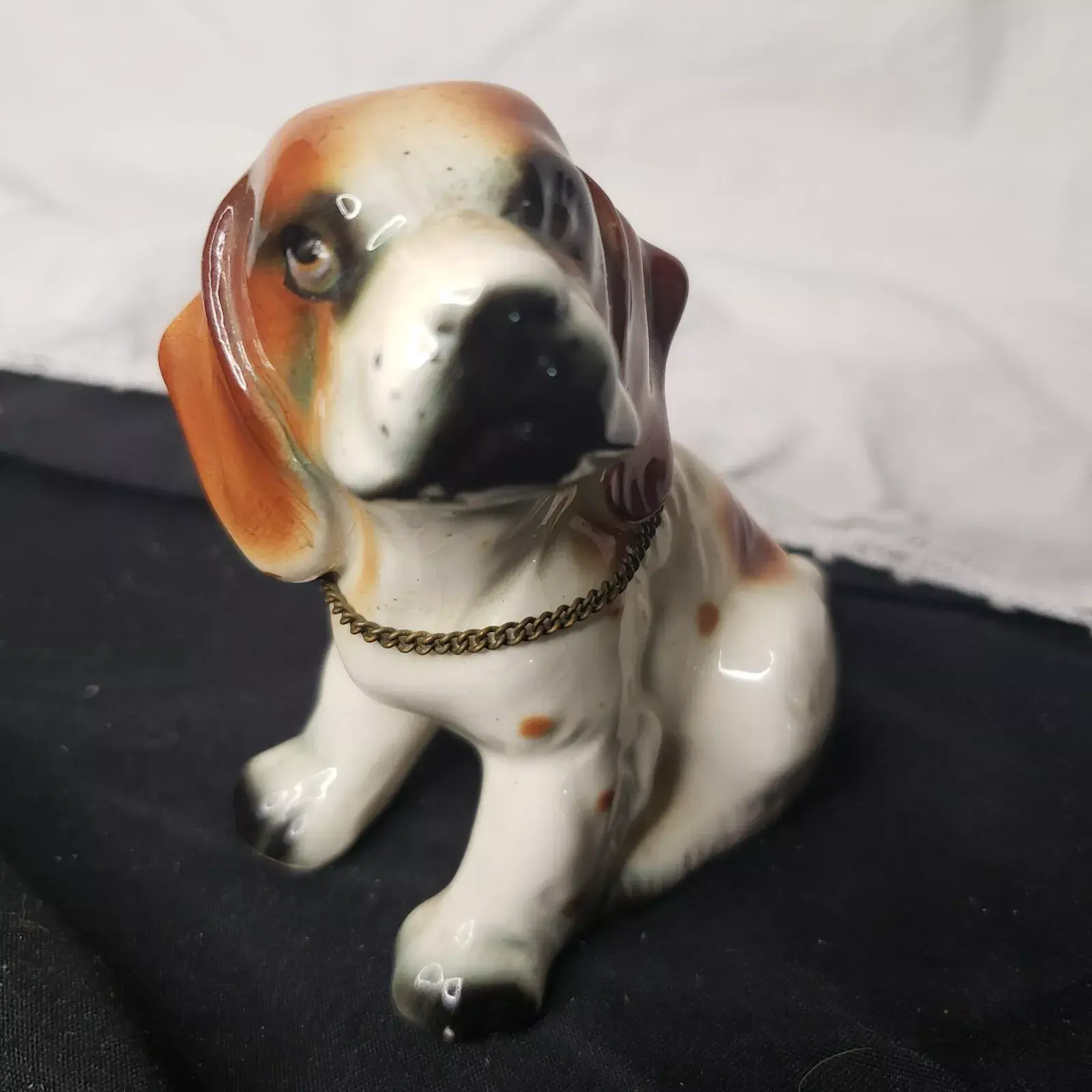 Vintage COCKER SPANIEL COLLAR MCM Figurine Dog Puppy Japan Bone China