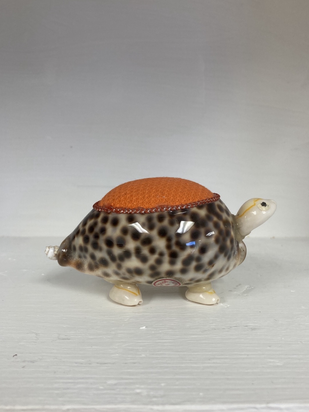 Cowrie Shell Folk Art Turtle Pin Cushion