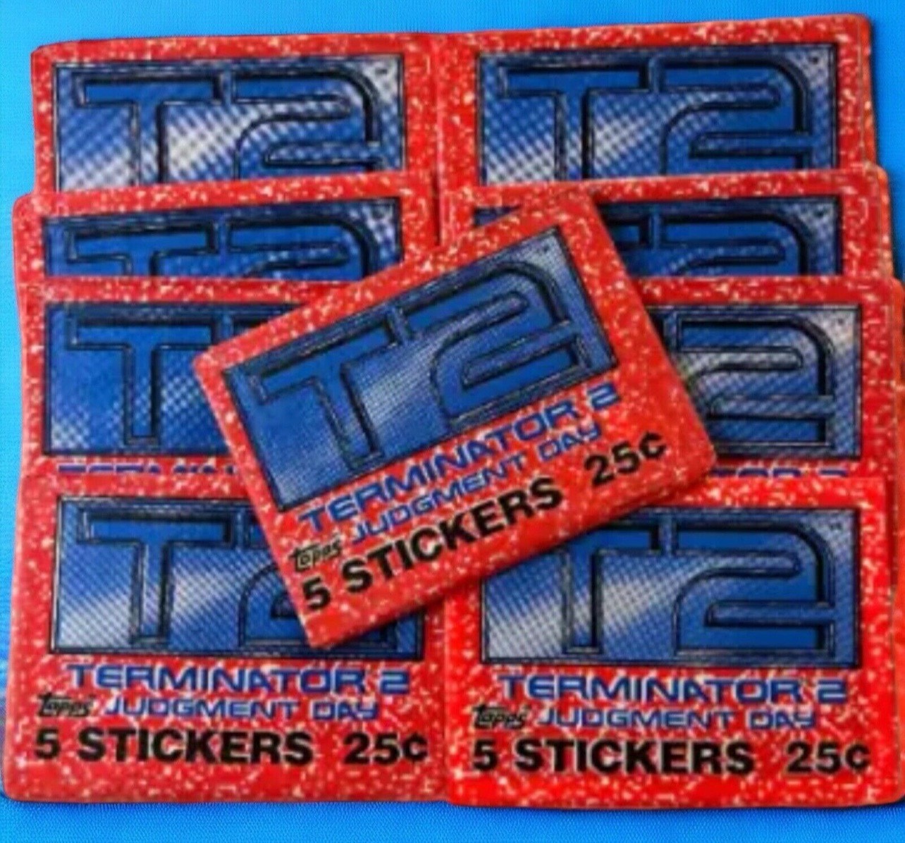 1991 Terminator 2 Judgment Day Sticker Packs Lot of 9 Factory Sealed Packs