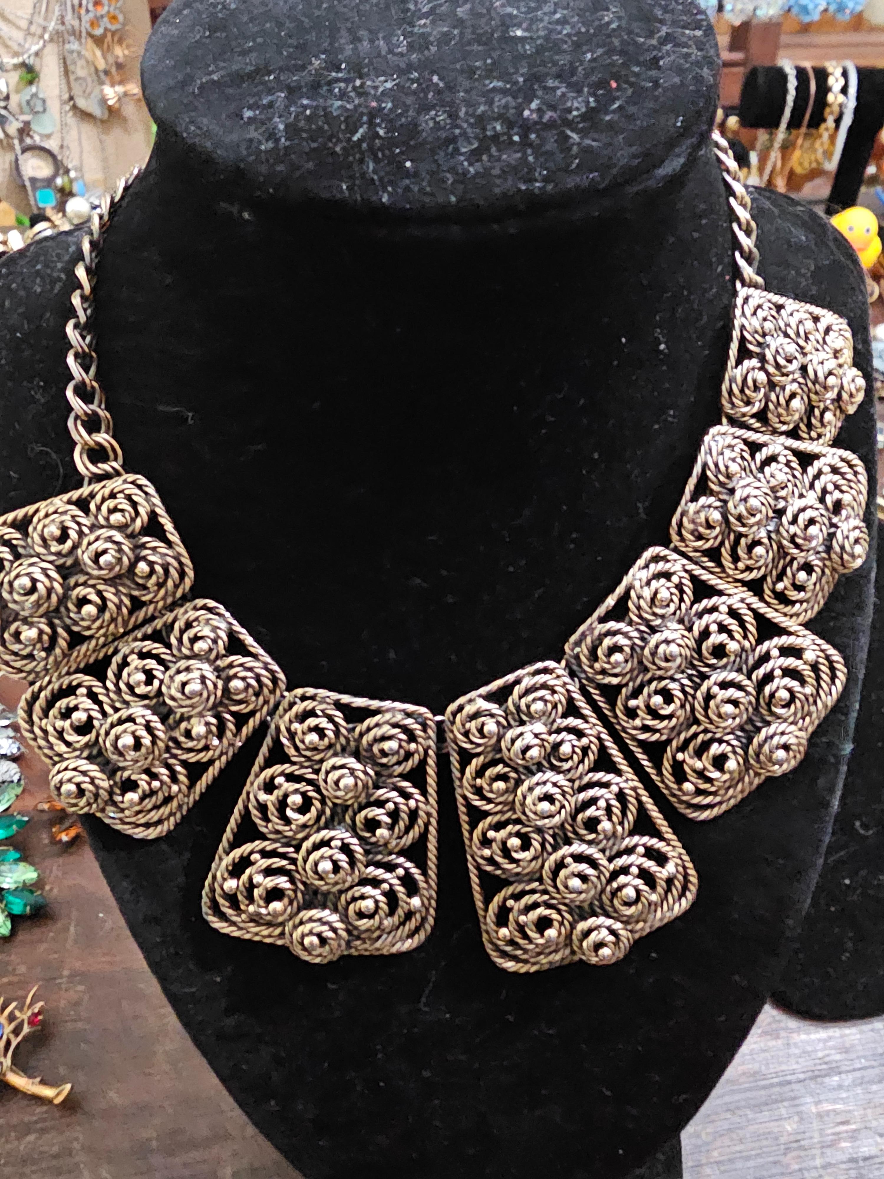 Schiaparelli Vintage Gold Filagree Statement Set